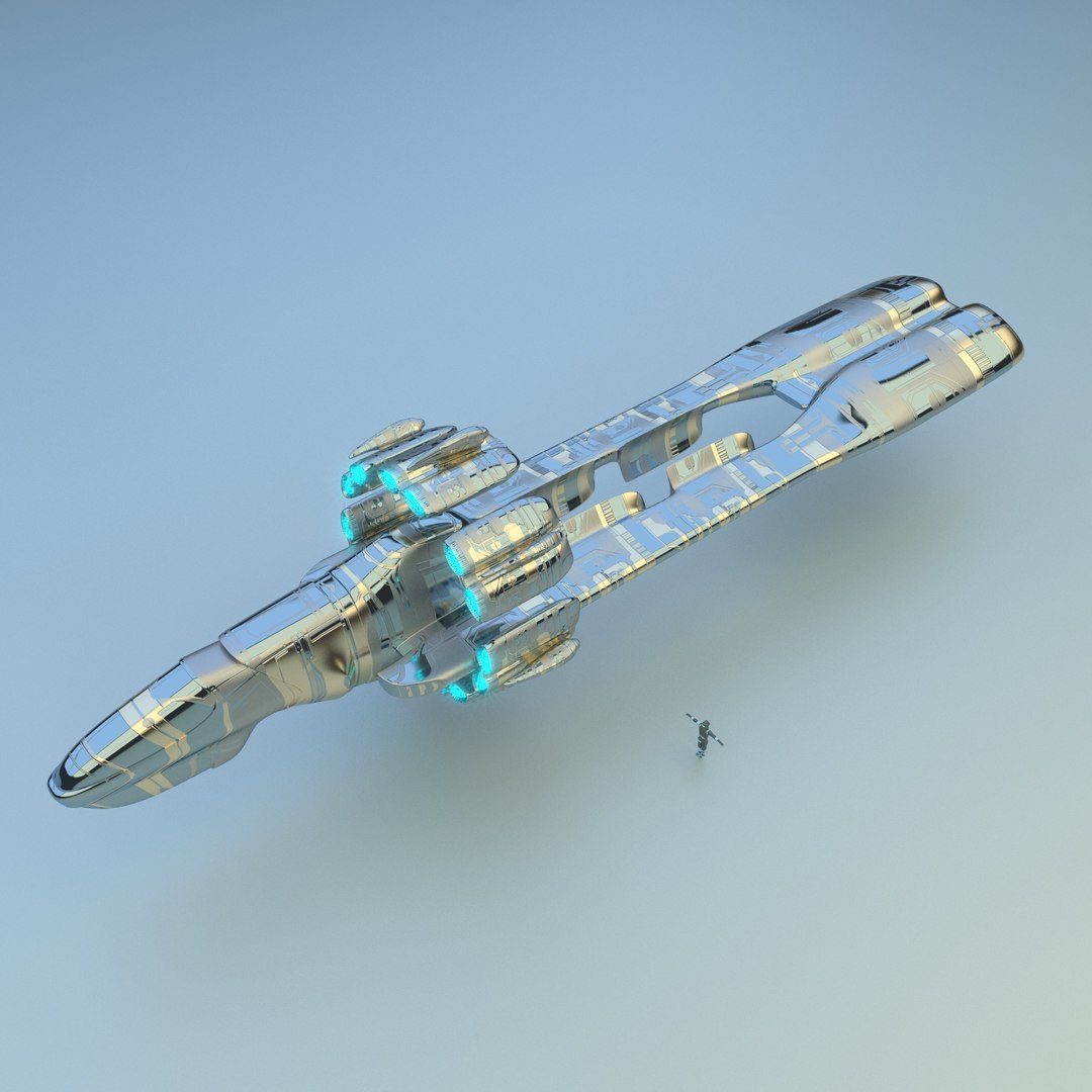 Cruiser Starship Sendercorp 3d Model