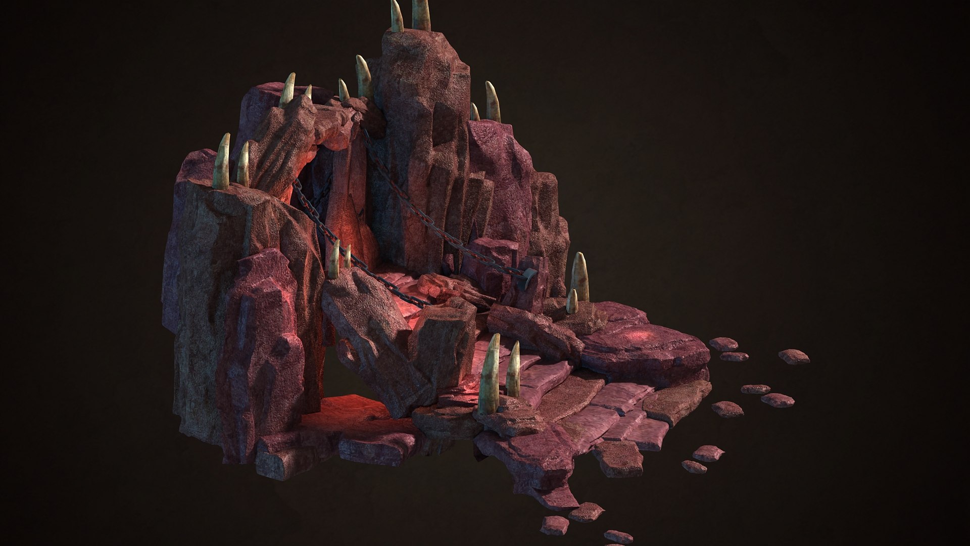 Skeleton Cave Scene Entrance To The Cave Rock 3D Model - TurboSquid 2252766