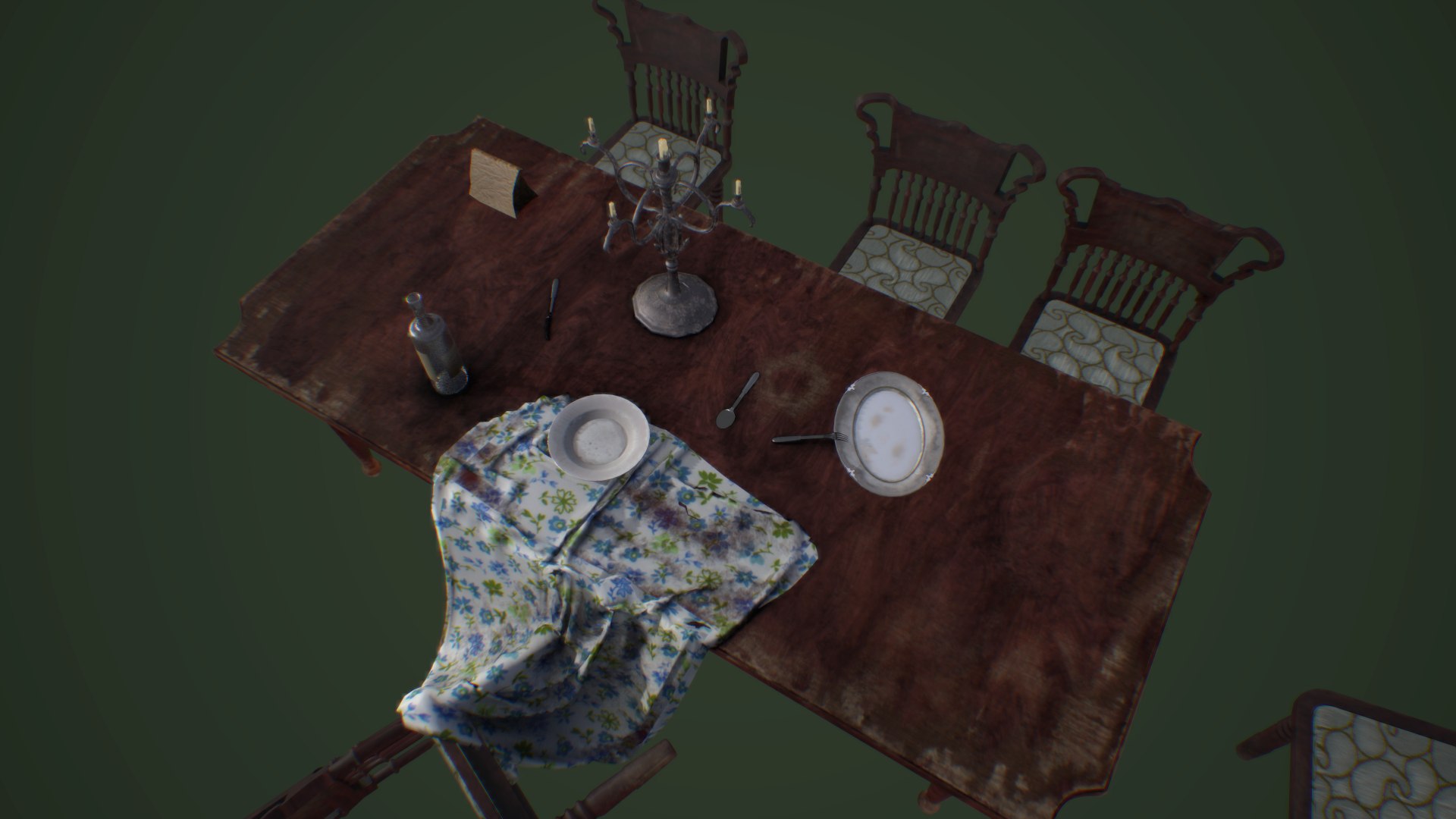 3D Abandoned Asset Dinner Table Model - TurboSquid 1489248