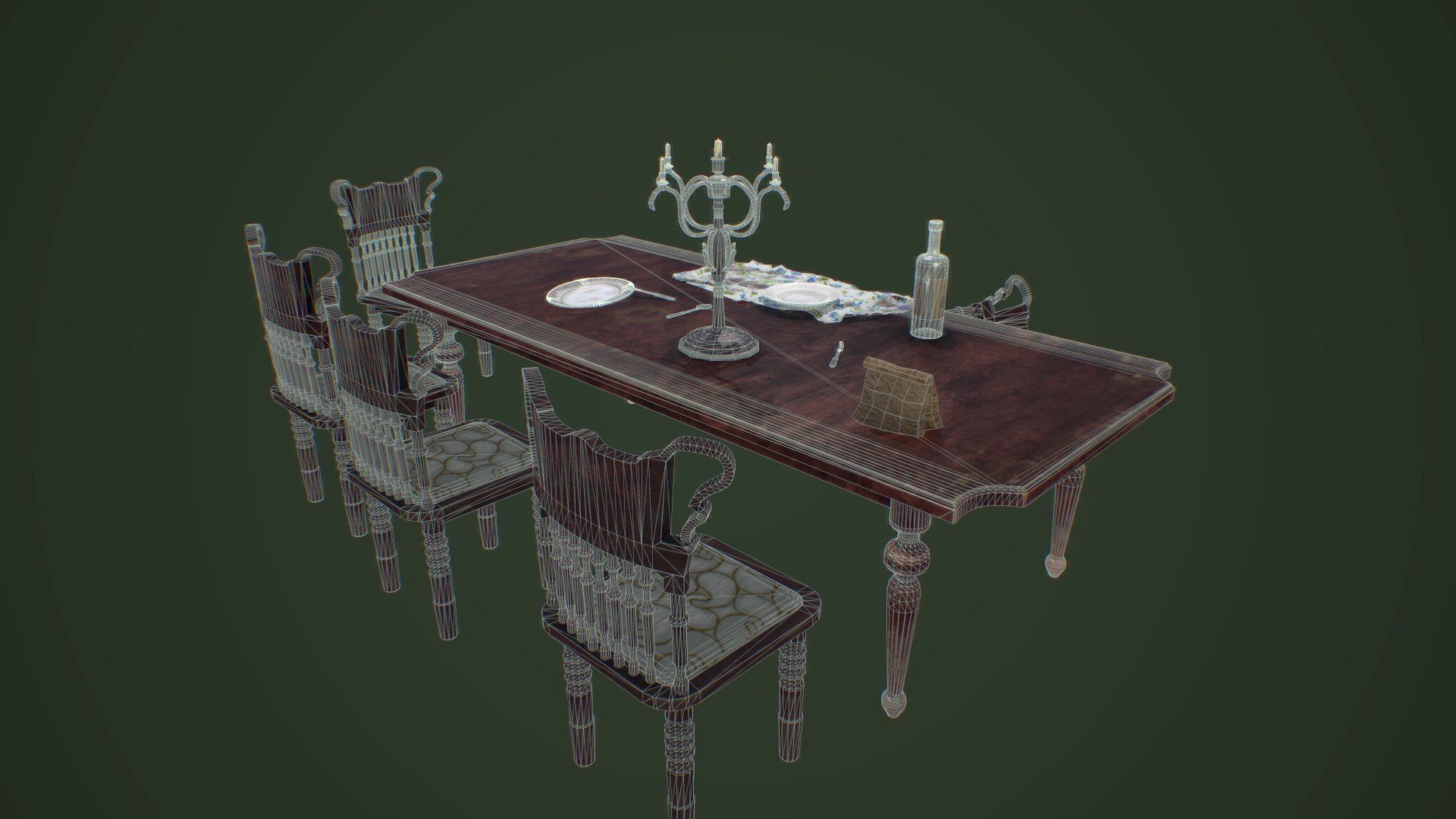 3D Abandoned Asset Dinner Table Model - TurboSquid 1489248