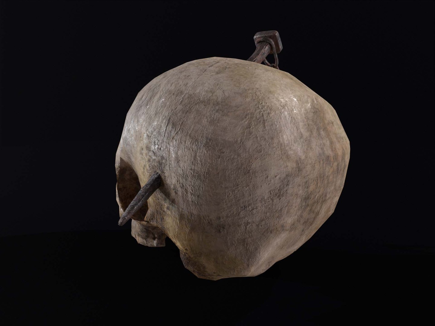 3D Old Impaled Skull - TurboSquid 2118412