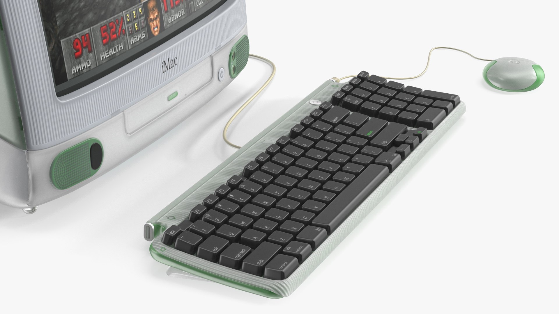 3D Model Apple IMac 1998 Green With Stickers - TurboSquid 2382880