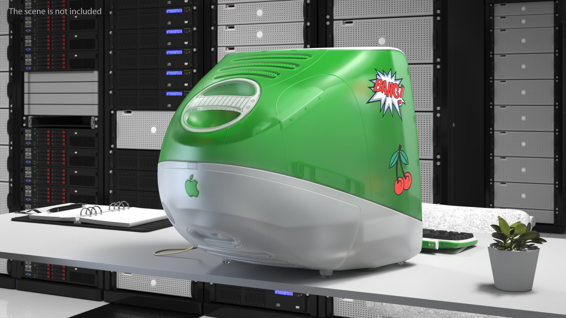 3D Model Apple IMac 1998 Green With Stickers - TurboSquid 2382880