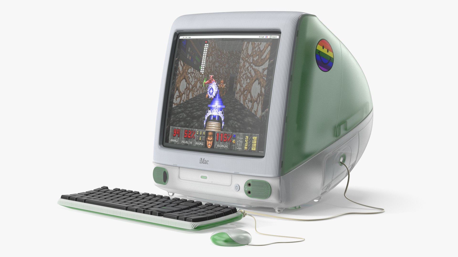 3D Model Apple IMac 1998 Green With Stickers - TurboSquid 2382880