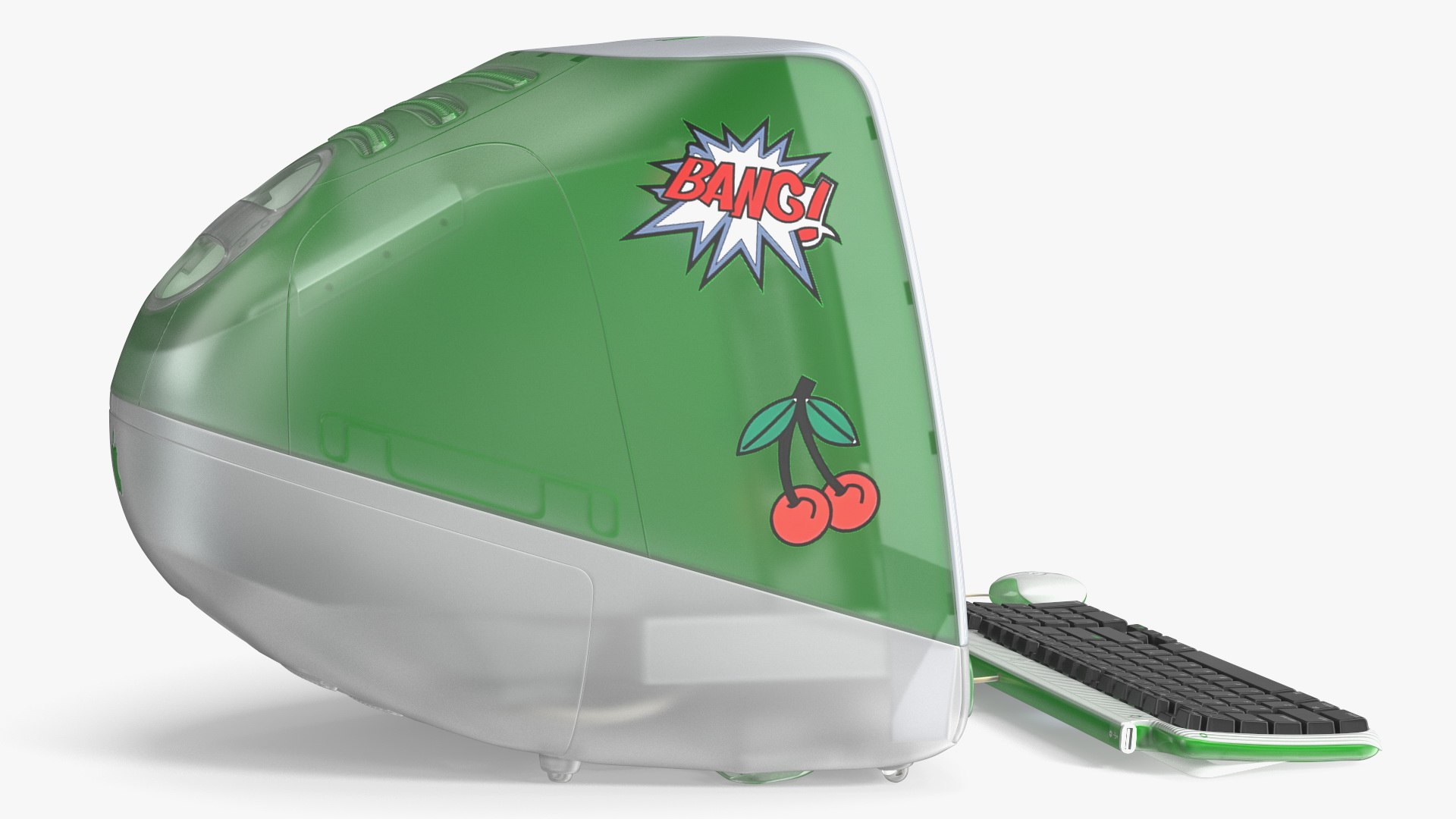 3D Model Apple IMac 1998 Green With Stickers - TurboSquid 2382880