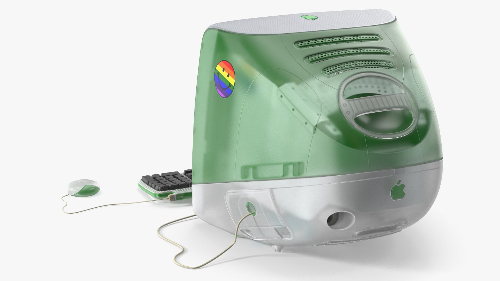 3D Model Apple IMac 1998 Green With Stickers - TurboSquid 2382880