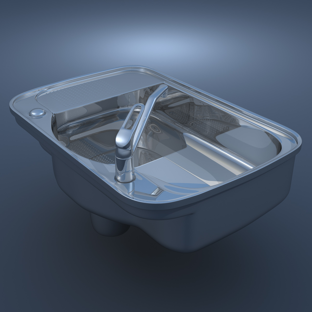 stainless steel kitchen sink 3d model