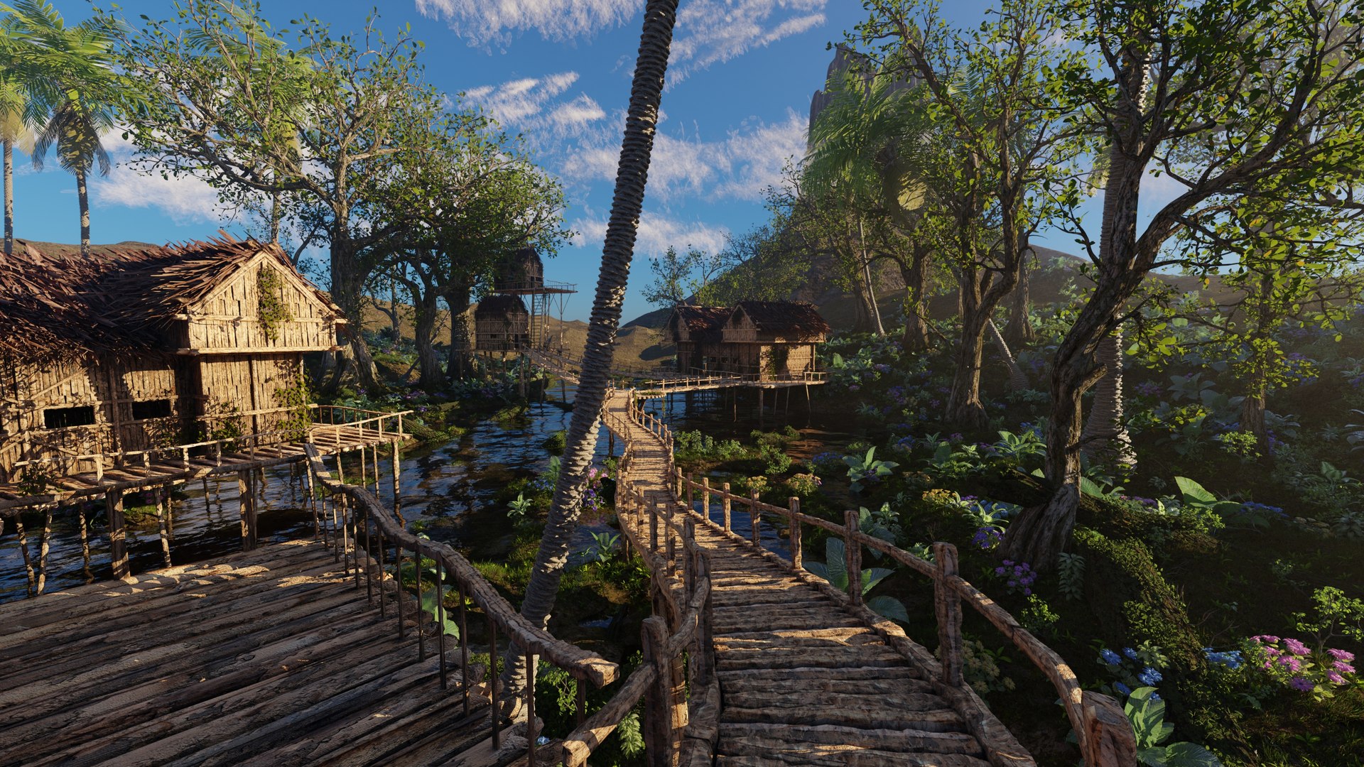 Riverside Village Scene 3D - TurboSquid 1961836