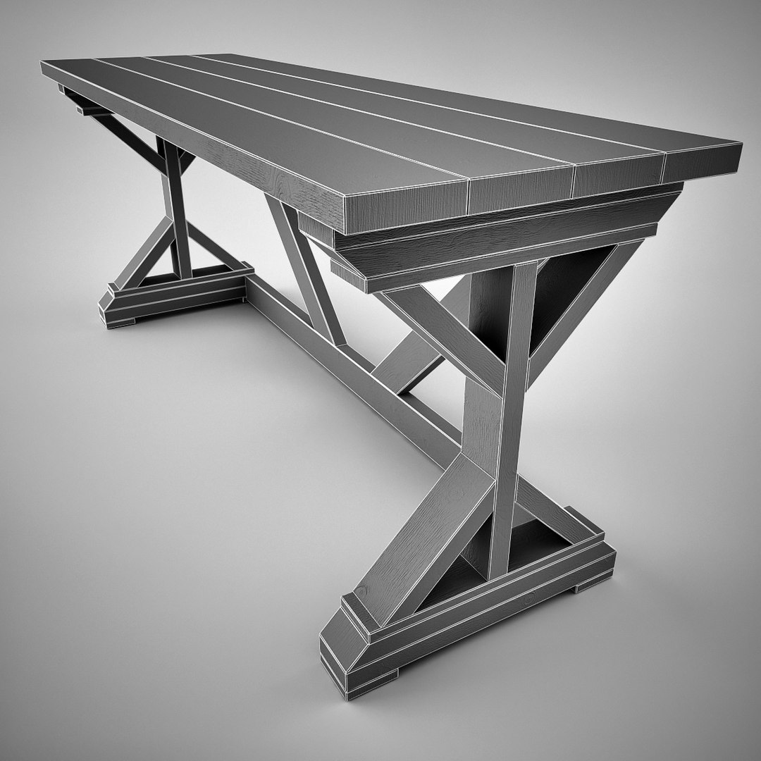 3D Fancy X Desk - TurboSquid 1354837