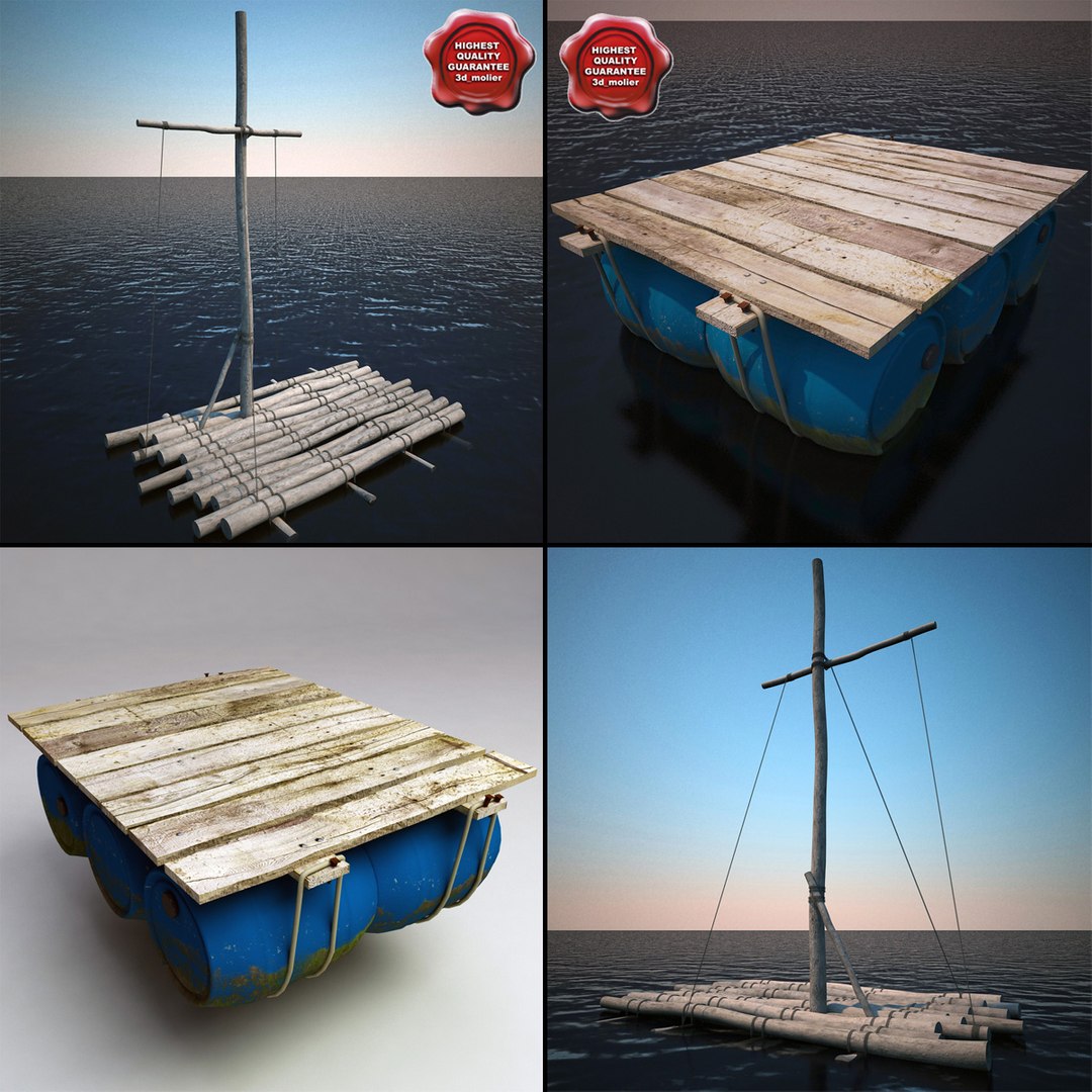 3d rafts set modelled model