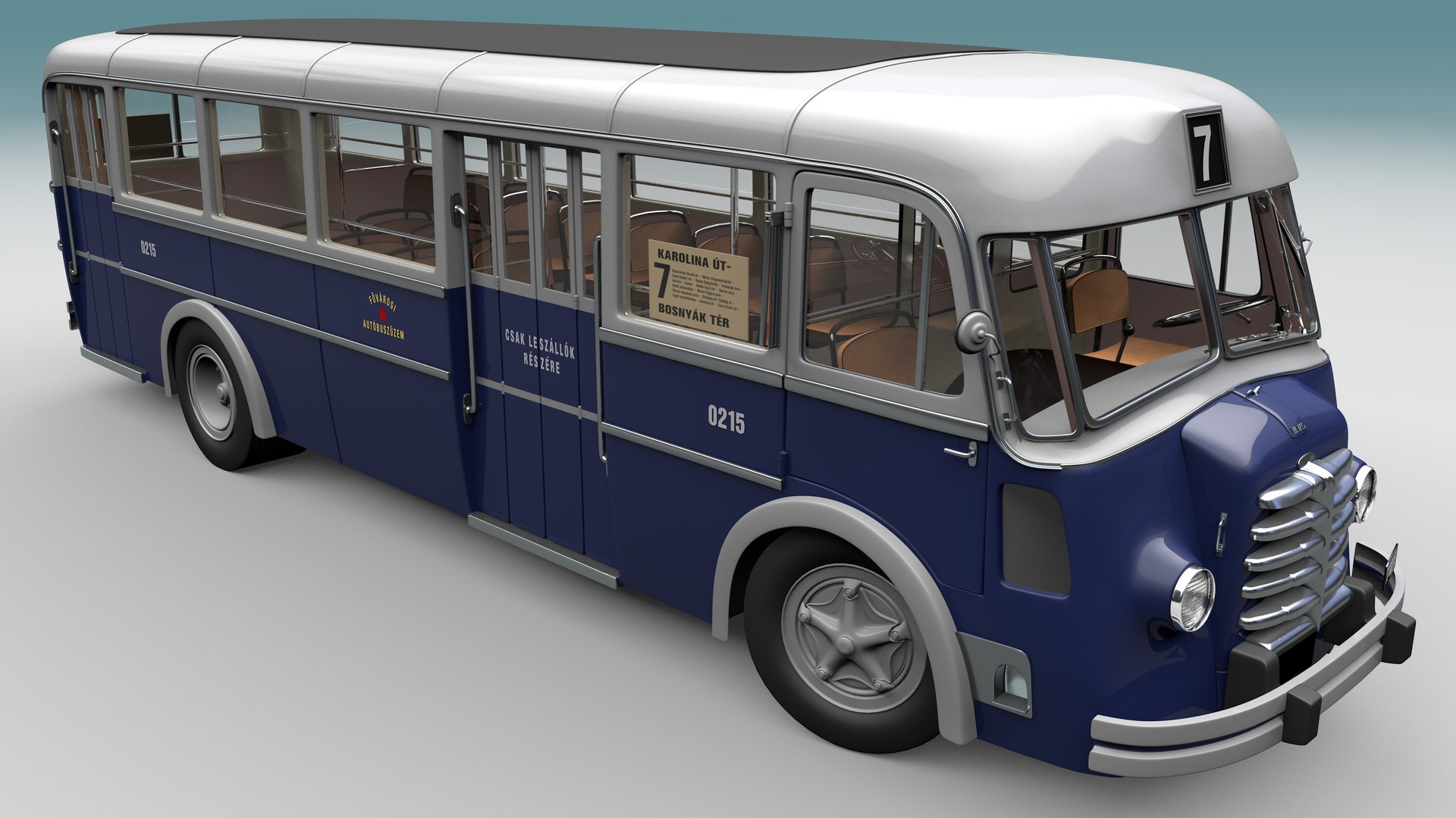 3D MAVAG TR5 Hungarian City Bus 1948 - TurboSquid 2030395