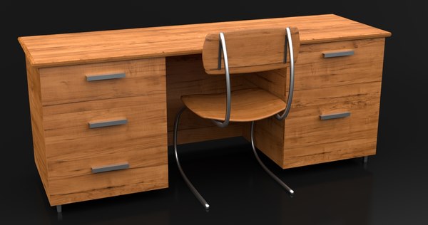 3d modern wooden desk wood