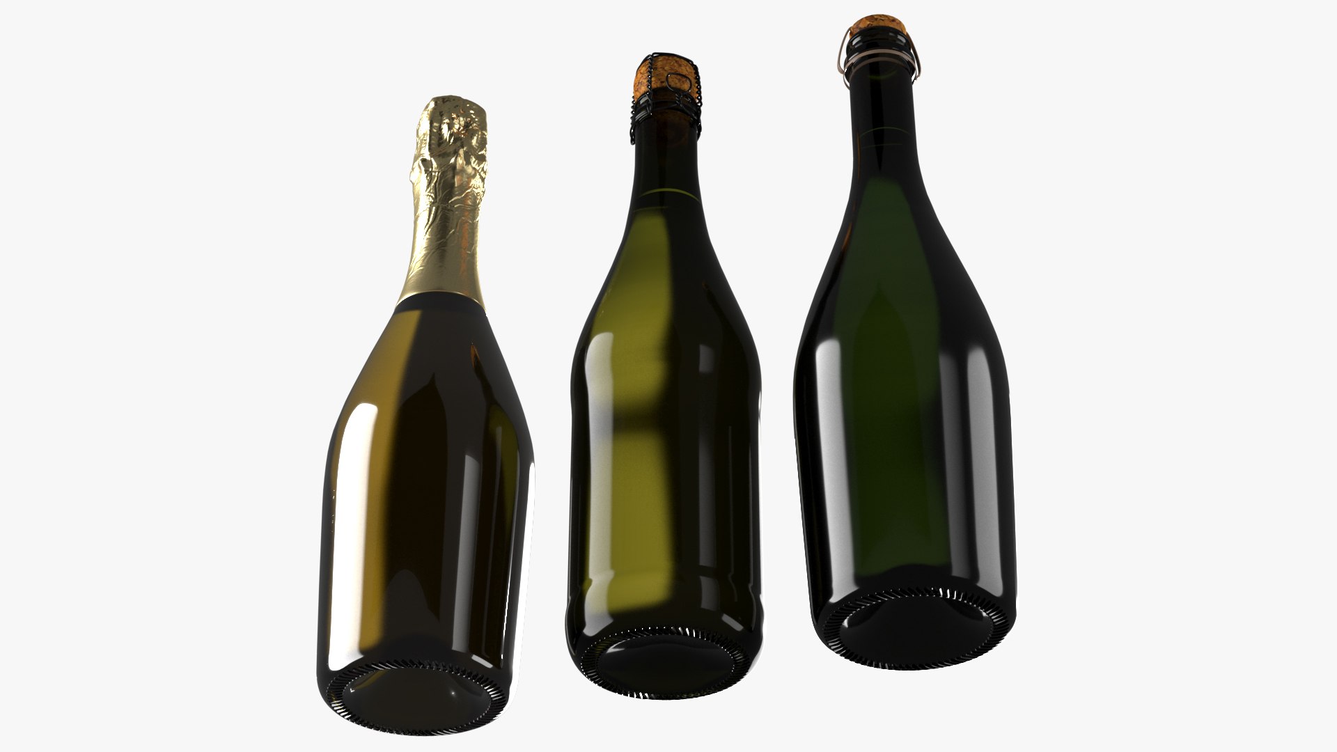 Champagne Bottles 3D Model - TurboSquid 1880030