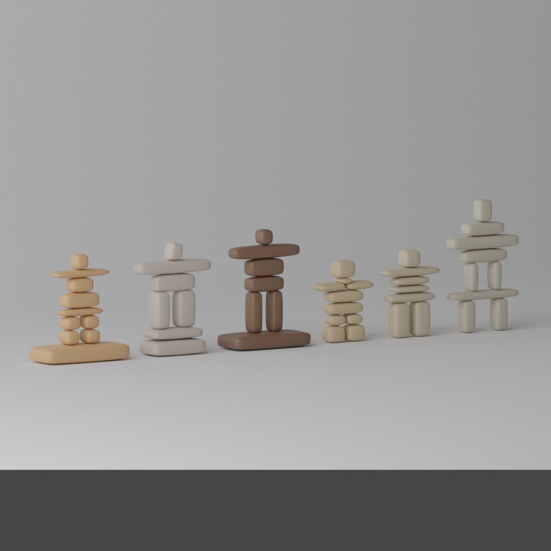 3D Model Cartoon Canadian Inukshuks Collection 1 - TurboSquid 1902462