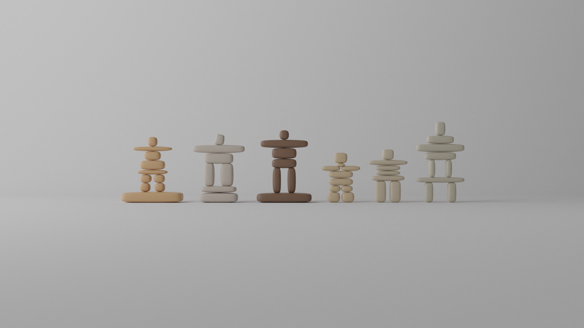 3D Model Cartoon Canadian Inukshuks Collection 1 - TurboSquid 1902462