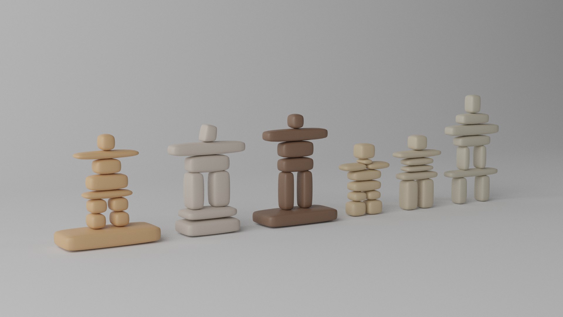 3D Model Cartoon Canadian Inukshuks Collection 1 - TurboSquid 1902462