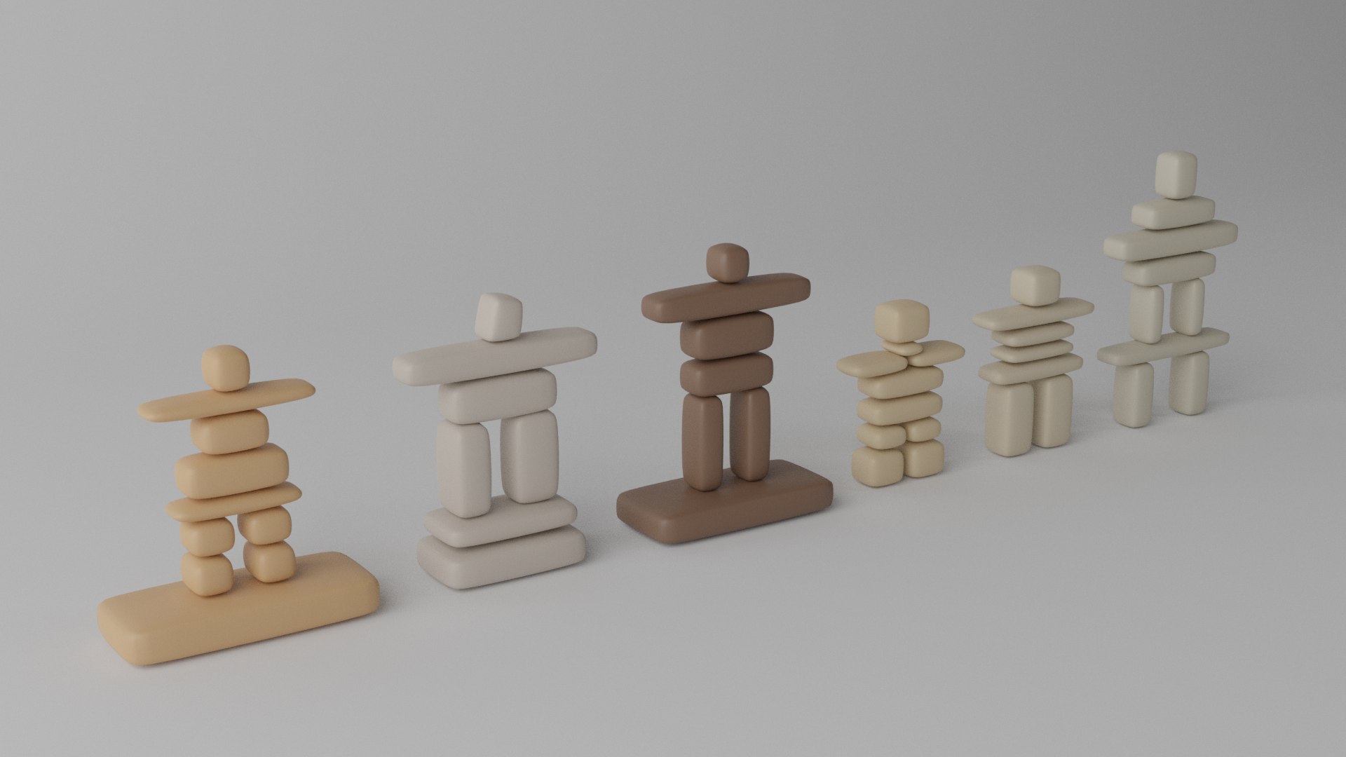 3D Model Cartoon Canadian Inukshuks Collection 1 - TurboSquid 1902462