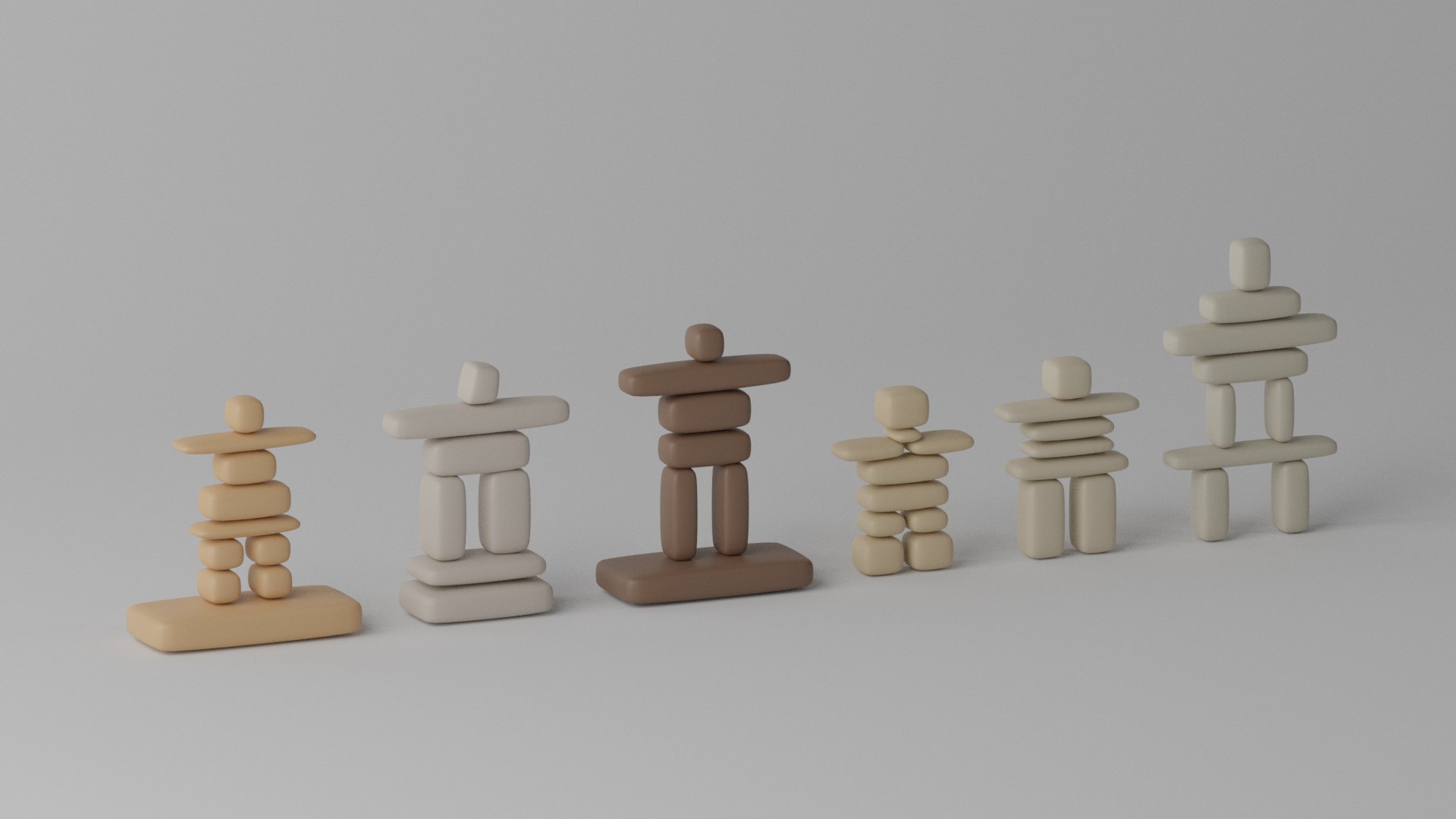3D Model Cartoon Canadian Inukshuks Collection 1 - TurboSquid 1902462