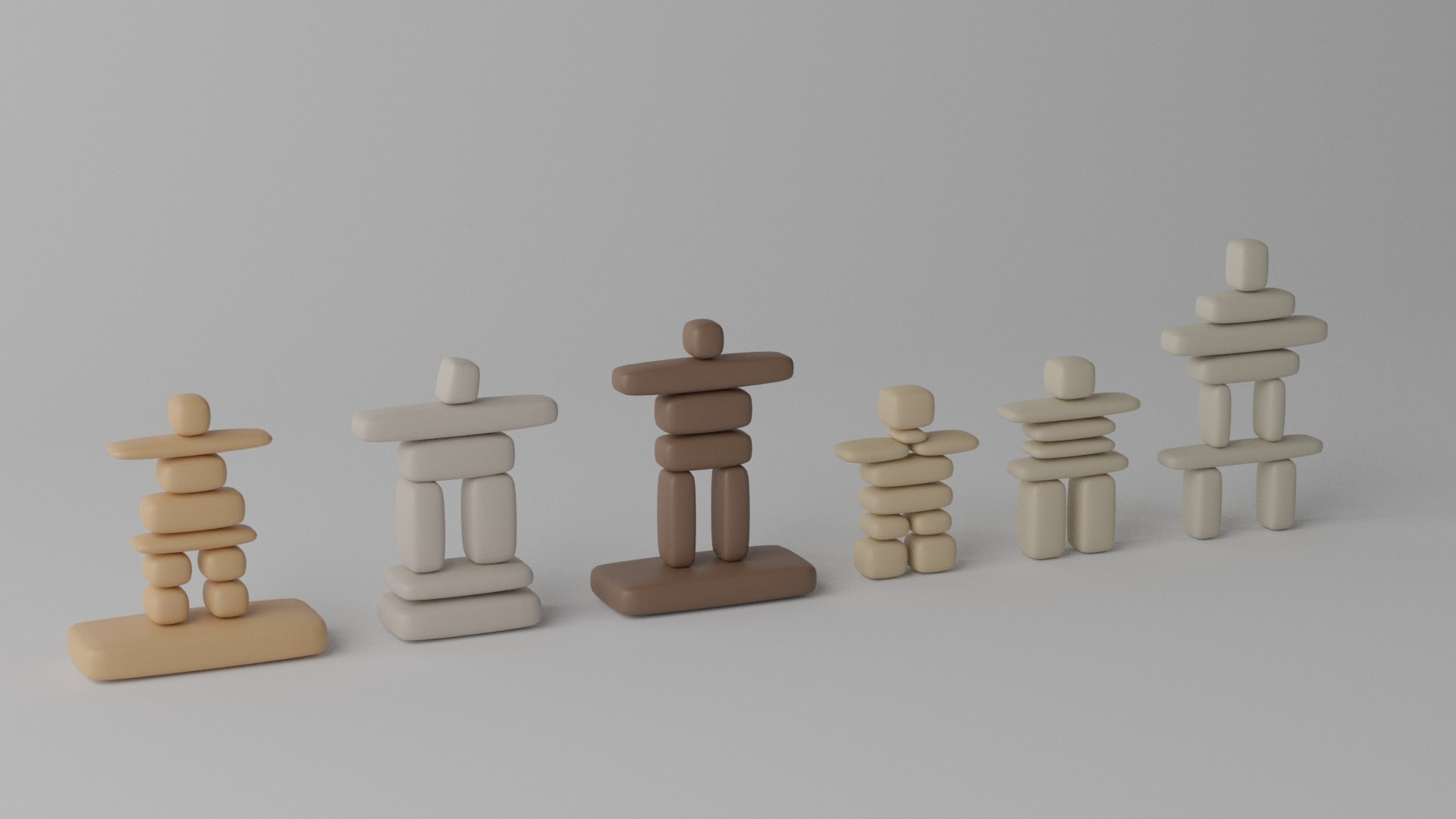 3D Model Cartoon Canadian Inukshuks Collection 1 - TurboSquid 1902462
