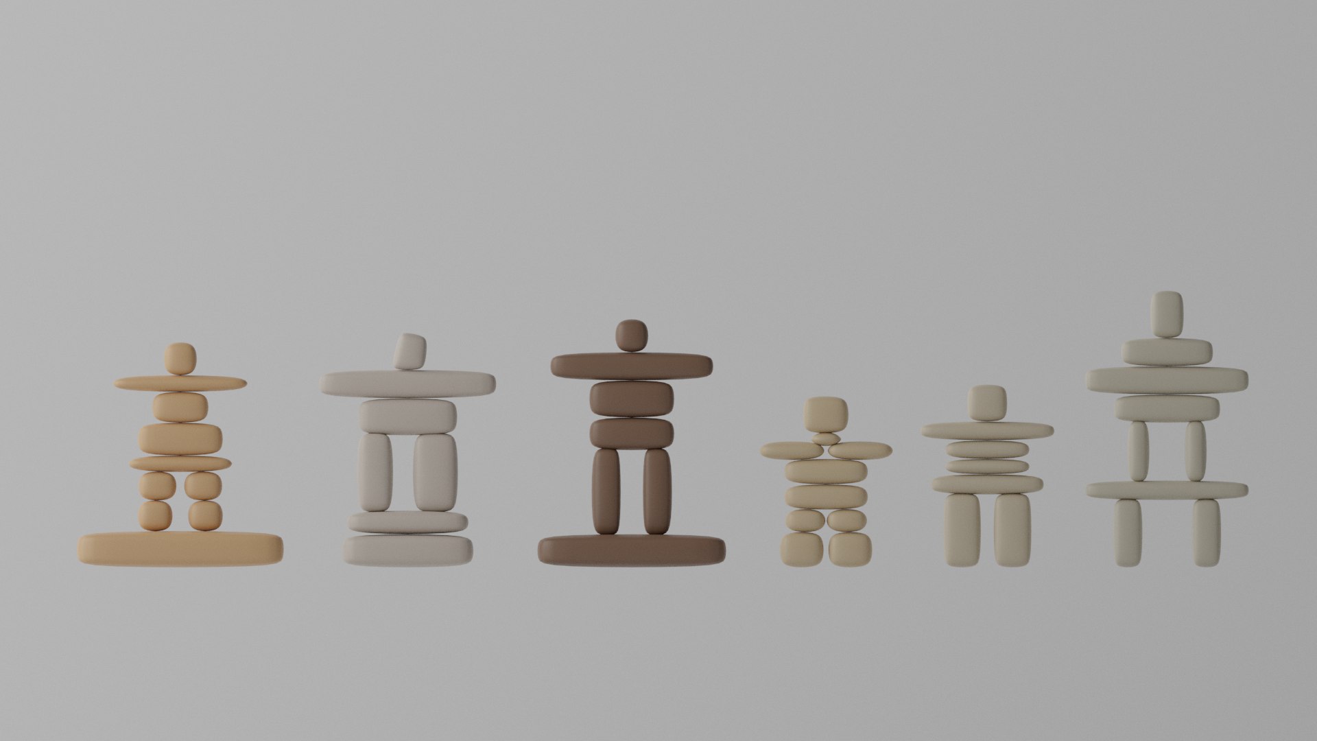 3D Model Cartoon Canadian Inukshuks Collection 1 - TurboSquid 1902462
