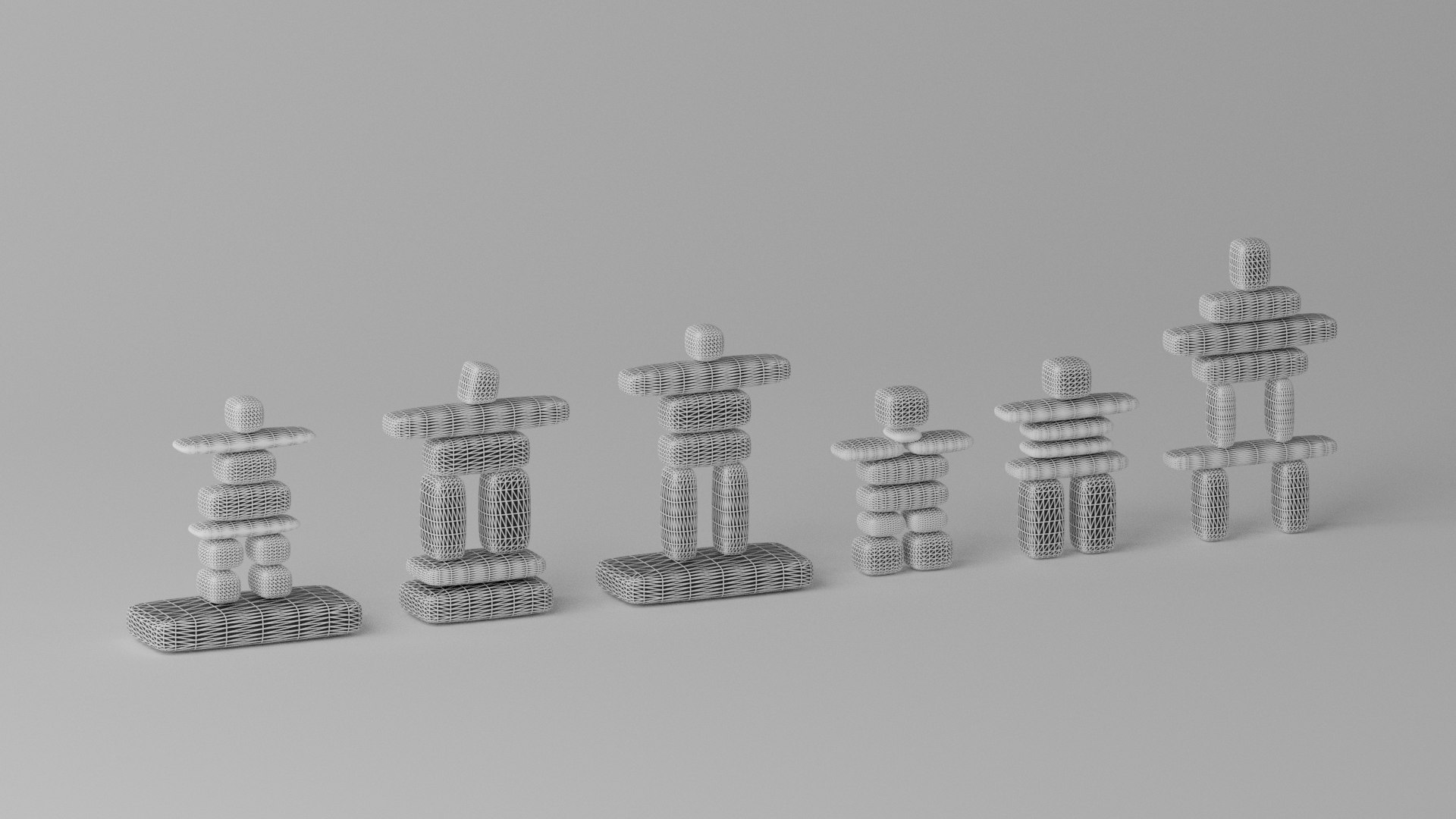 3D Model Cartoon Canadian Inukshuks Collection 1 - TurboSquid 1902462