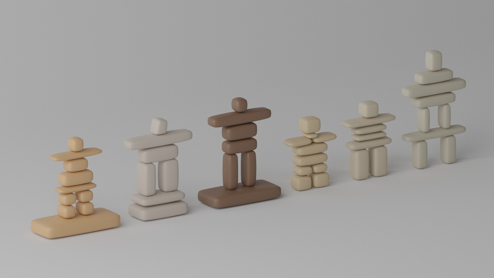 3D Model Cartoon Canadian Inukshuks Collection 1 - TurboSquid 1902462