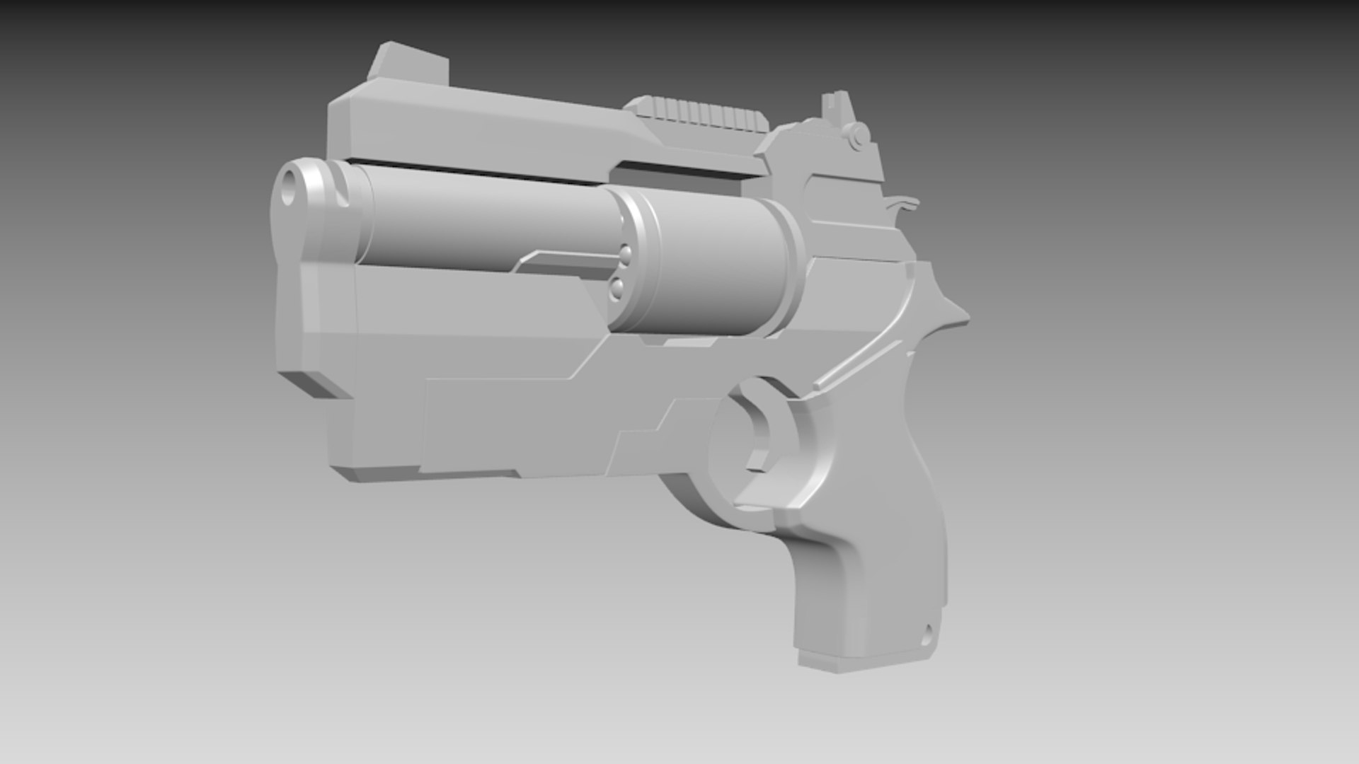 3d model of gun weapon revolver