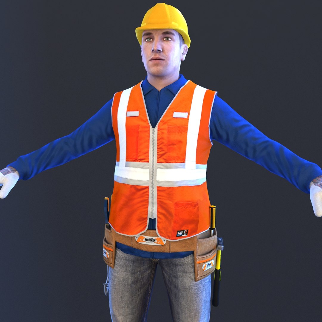 Worker Man Helmet Model - TurboSquid 1413840