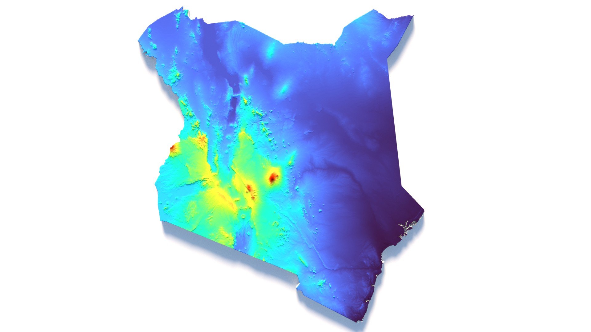 Kenya Terrain Map 3D - TurboSquid 2336215
