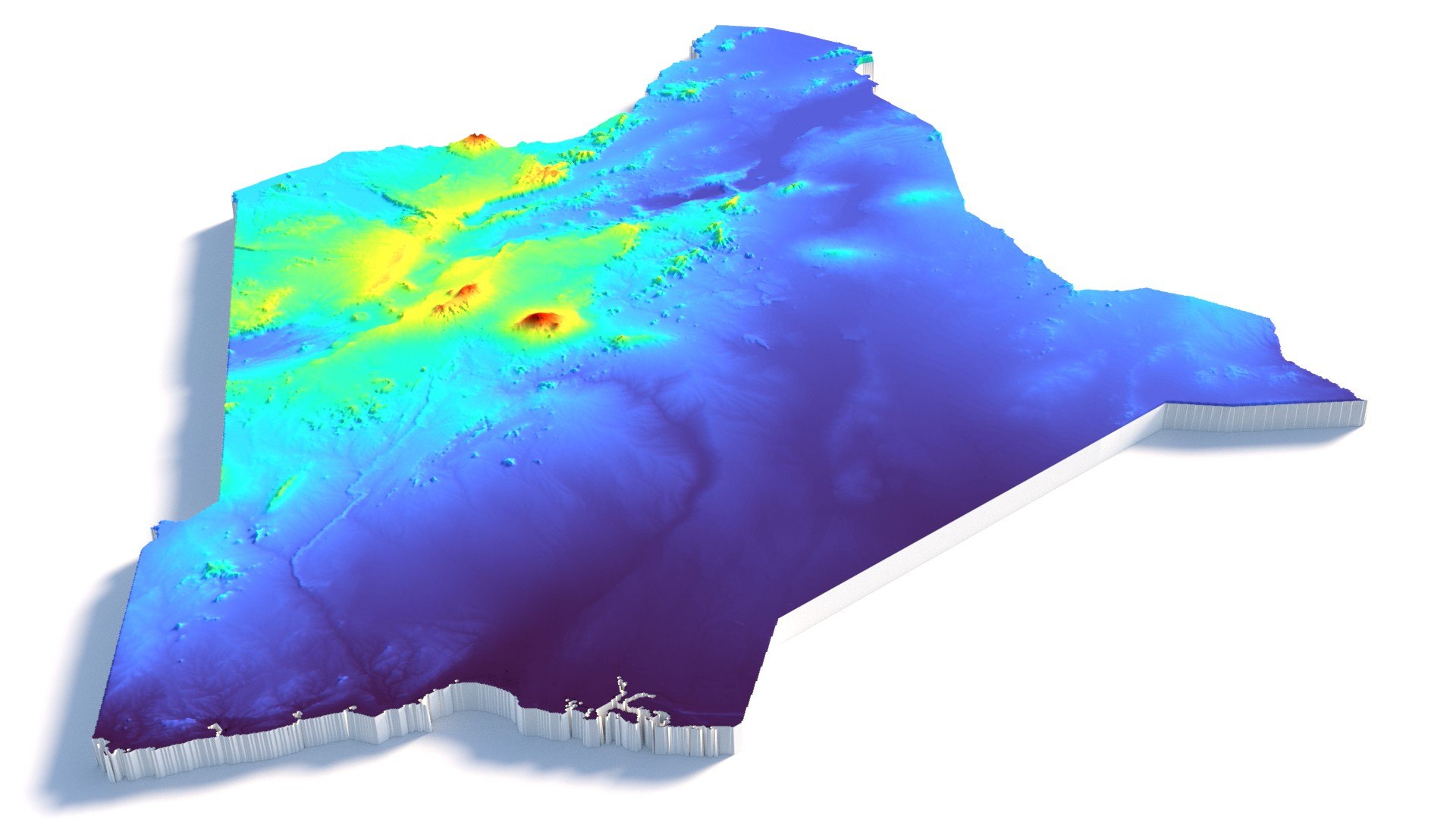 Kenya Terrain Map 3D - TurboSquid 2336215
