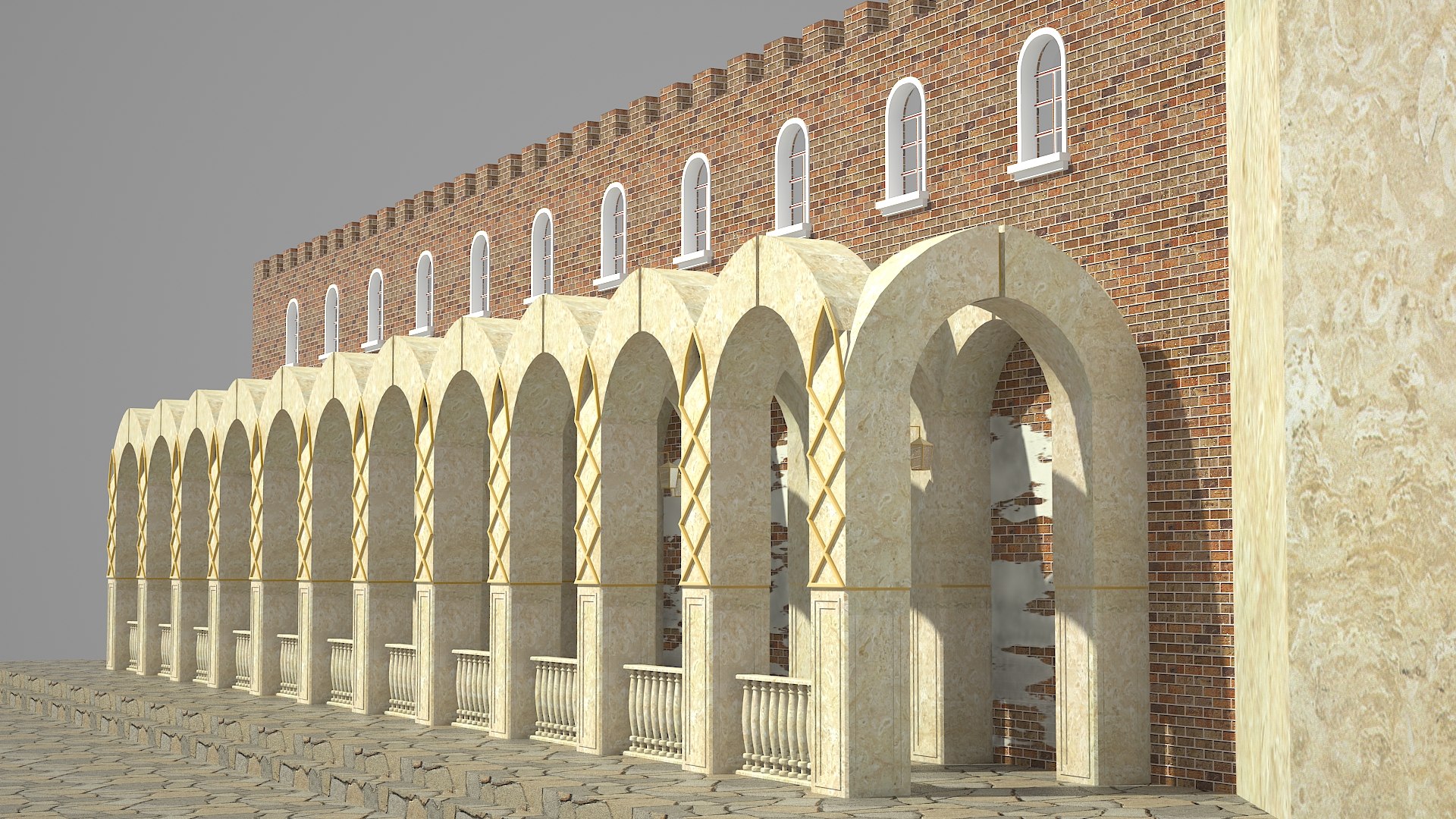 COLUMN CORRIDOR 3D - TurboSquid 1754377