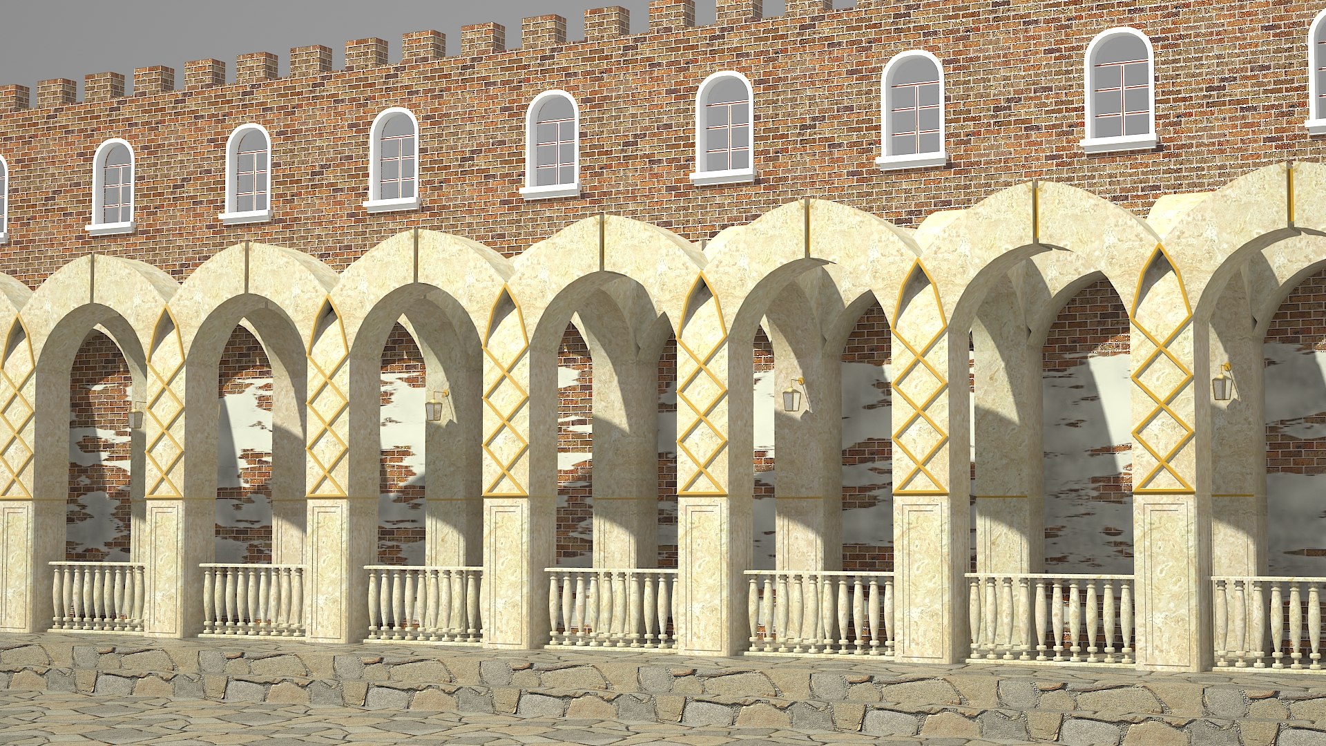 COLUMN CORRIDOR 3D - TurboSquid 1754377
