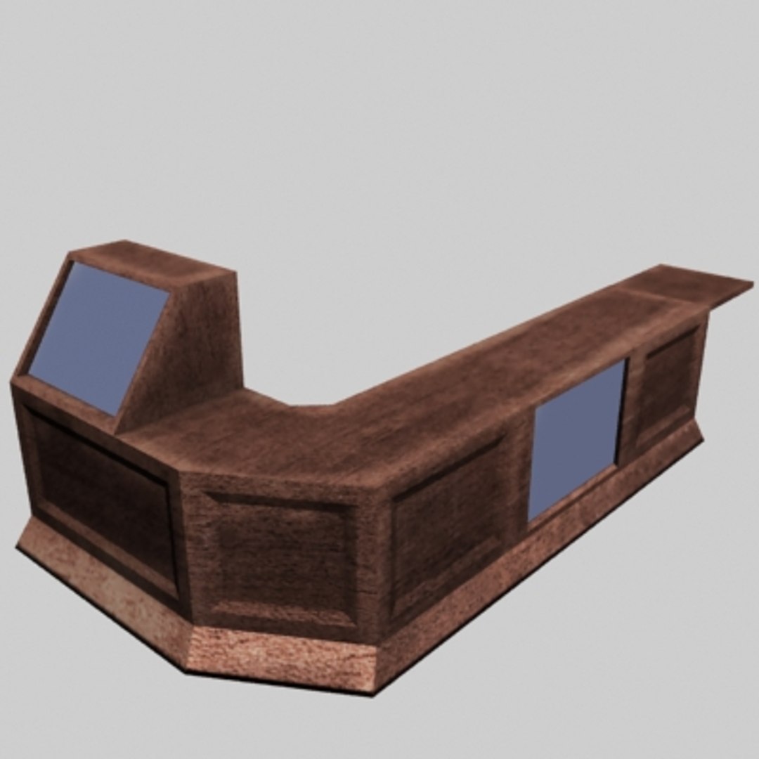 wooden shop counter 3d model
