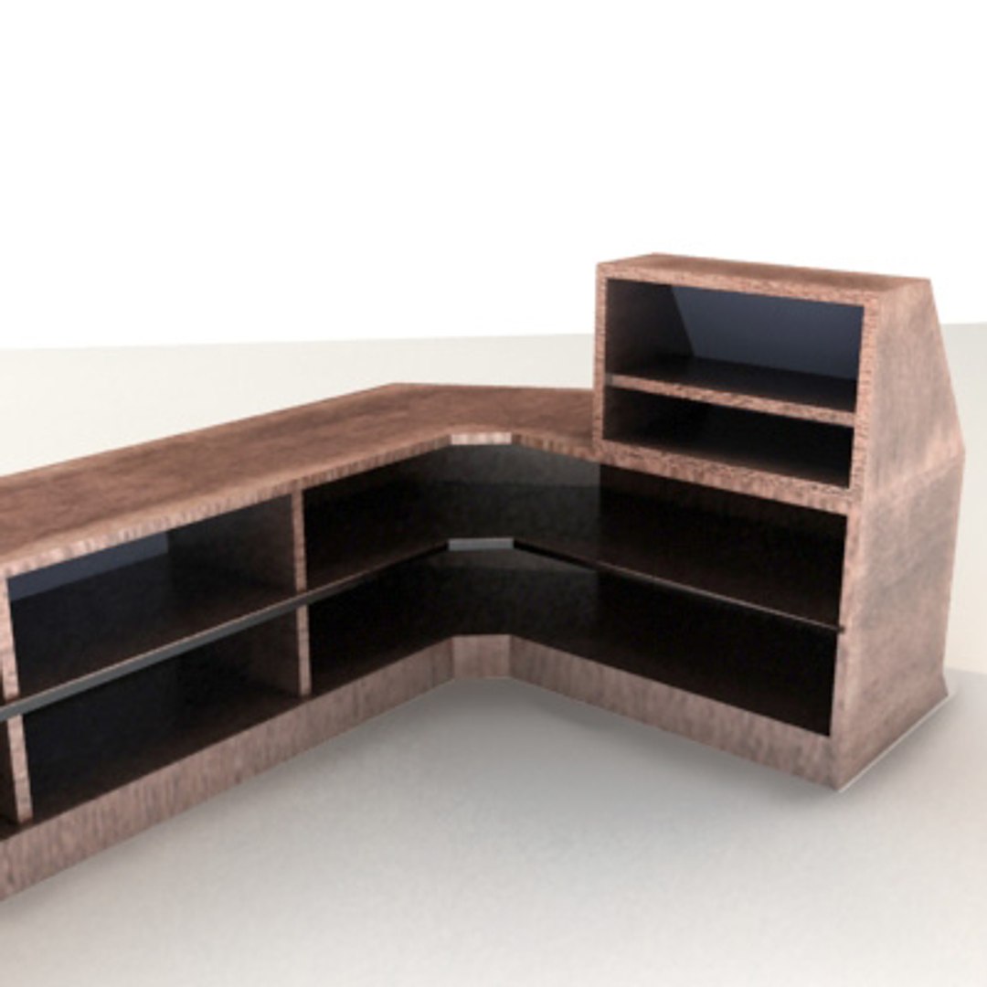 wooden shop counter 3d model