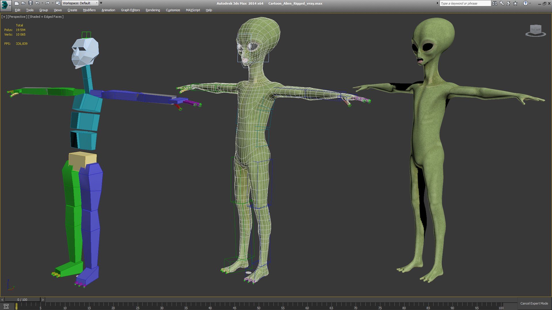 Cartoon Alien Rigged 3D - TurboSquid 1602772