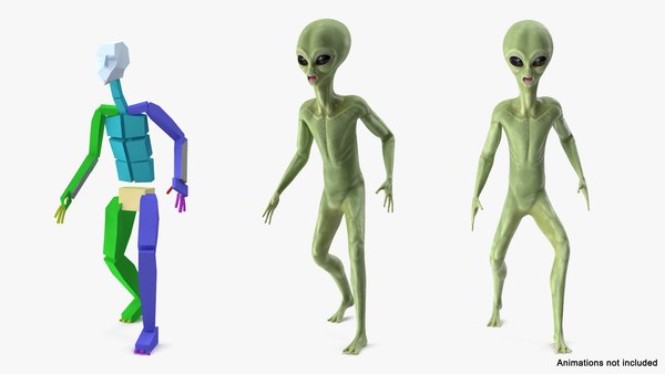 Cartoon alien rigged 3D - TurboSquid 1602772