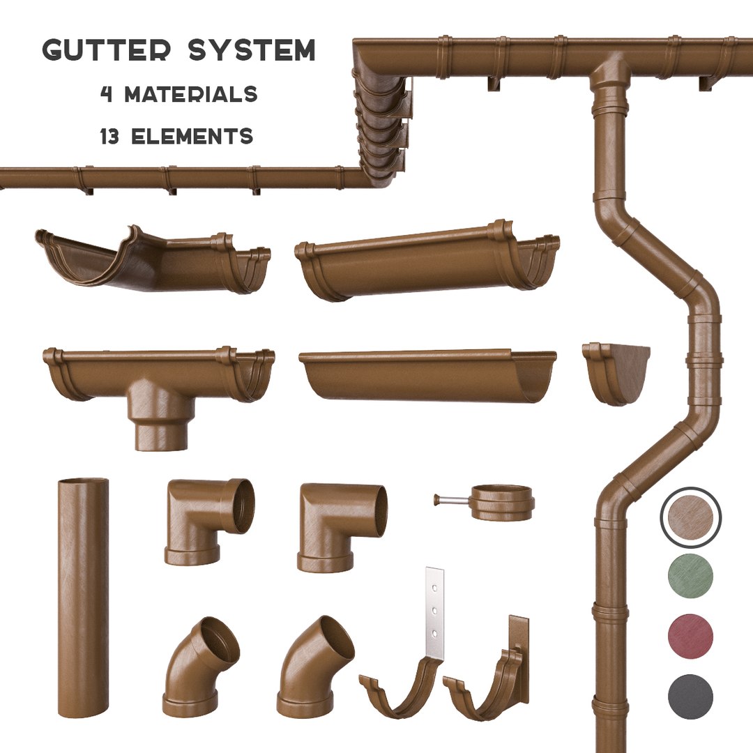 3D Model Gutter Set - TurboSquid 1553144