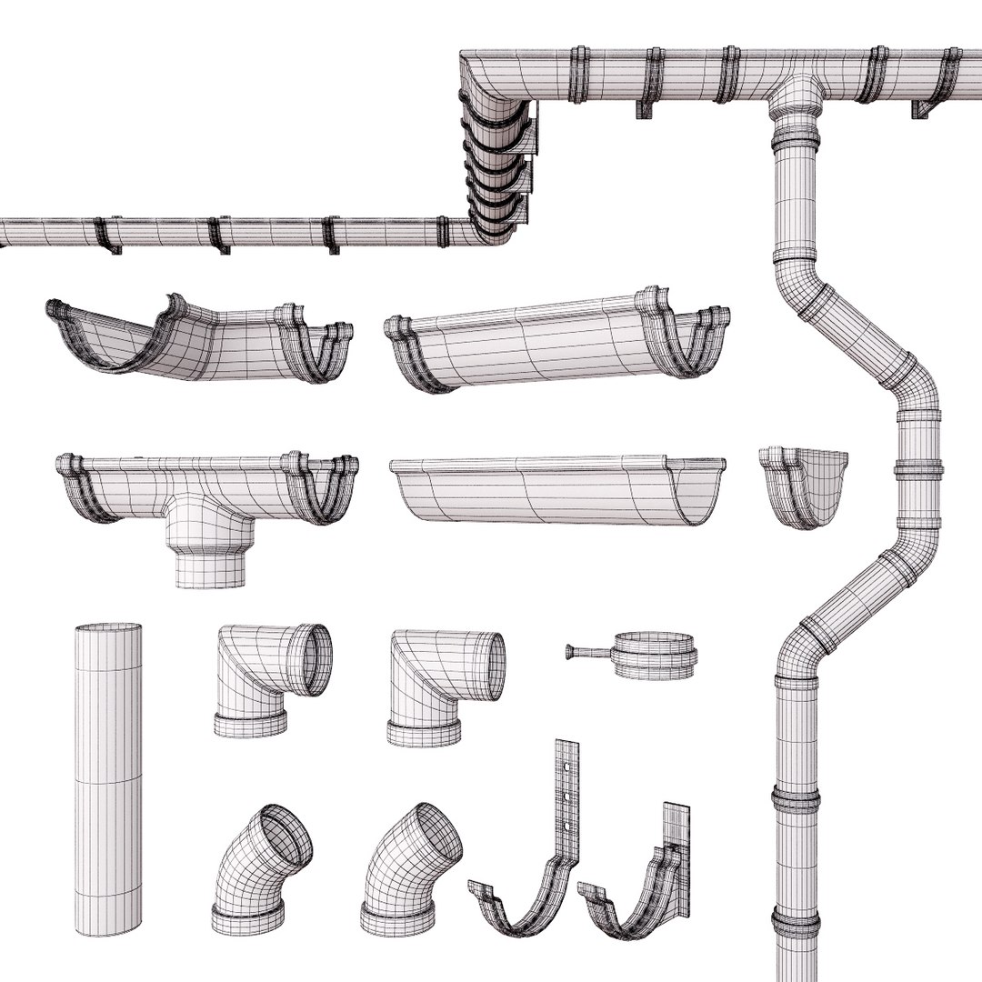 3D Model Gutter Set - TurboSquid 1553144