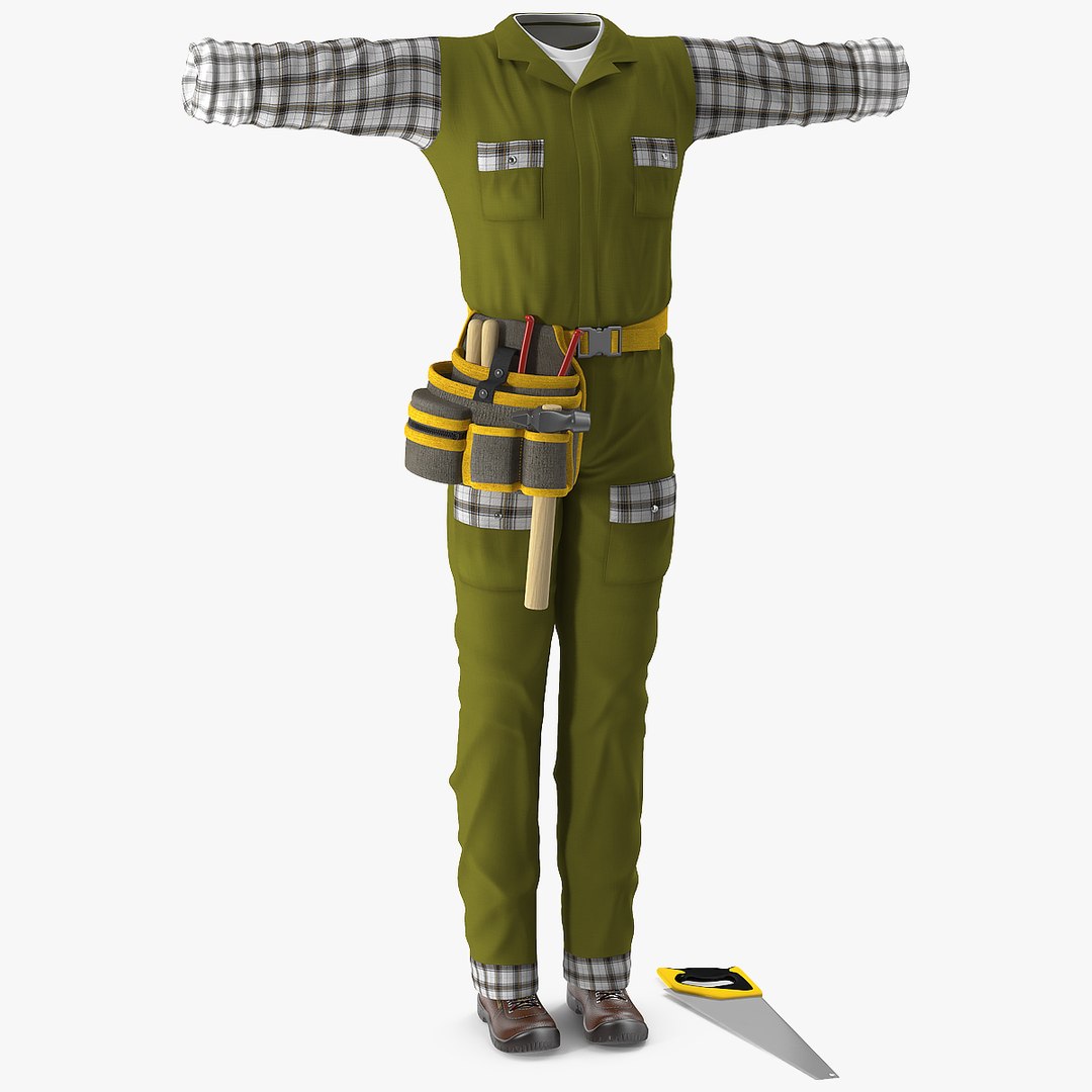 3D carpenter clothes model - TurboSquid 1604516