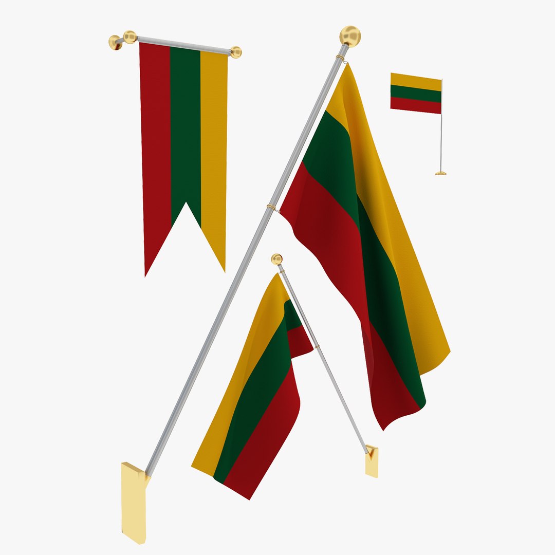 Lithuania Flag Set Model - TurboSquid 2399159