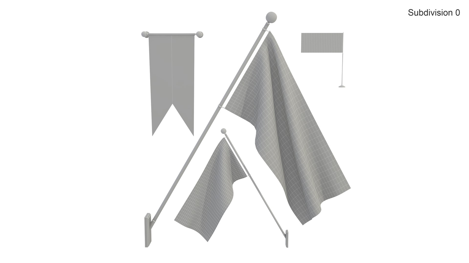 Lithuania Flag Set Model - TurboSquid 2399159