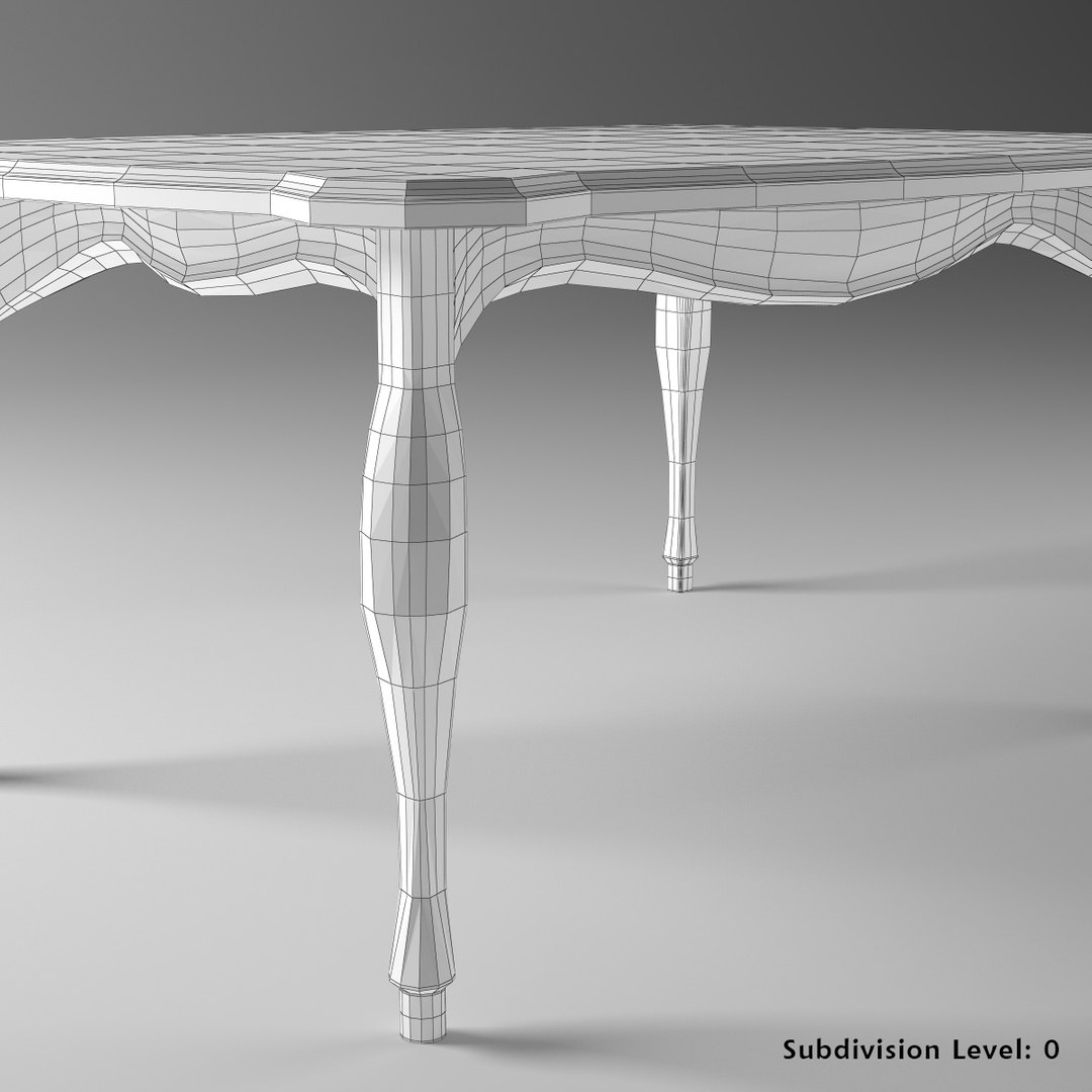 3ds Max Acrylic Table Classic Style