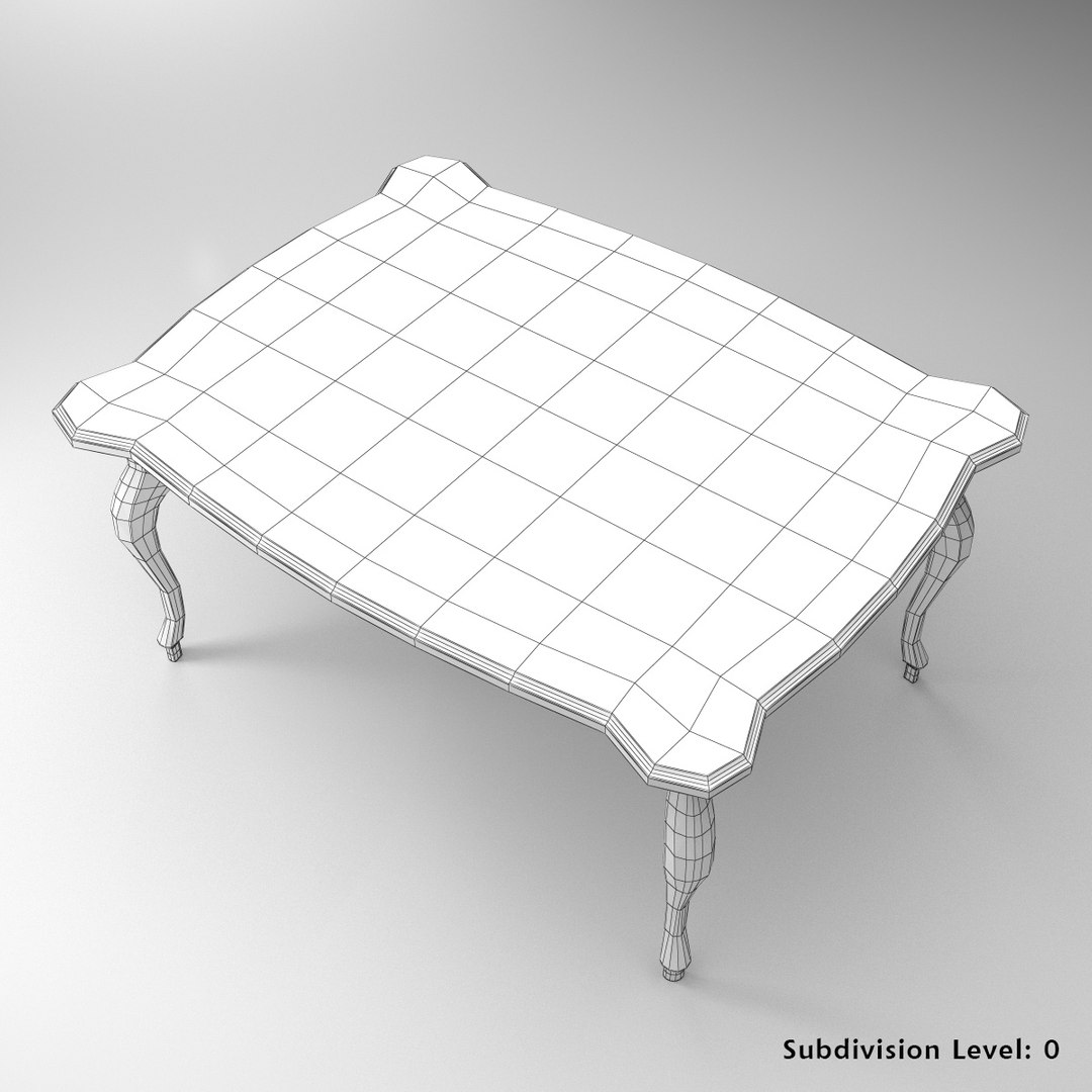 3ds Max Acrylic Table Classic Style