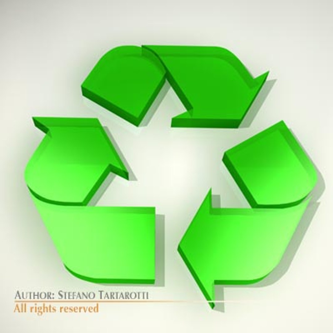 3d model recycling logo