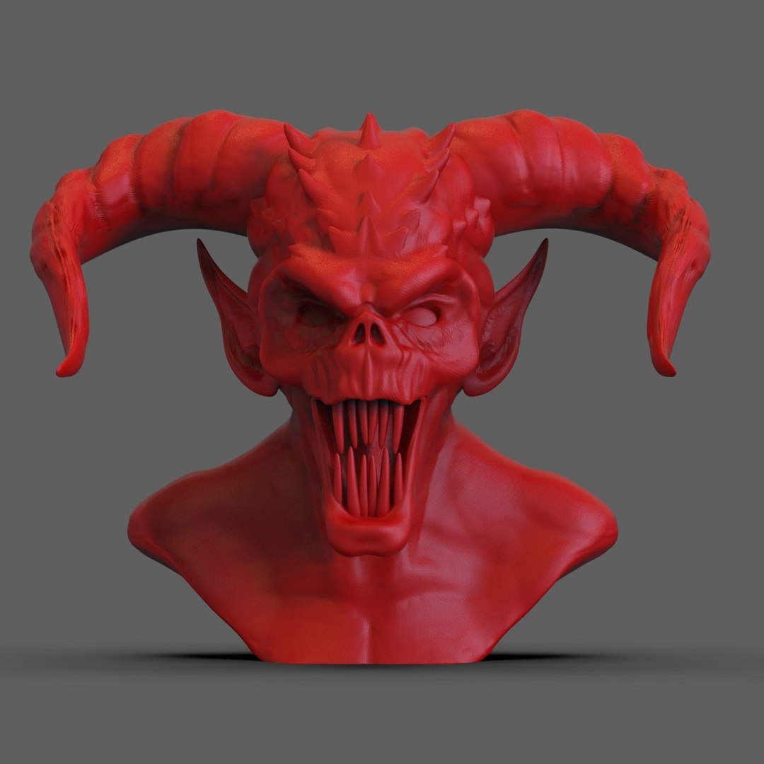 3D Demon Bust Model - TurboSquid 2340888