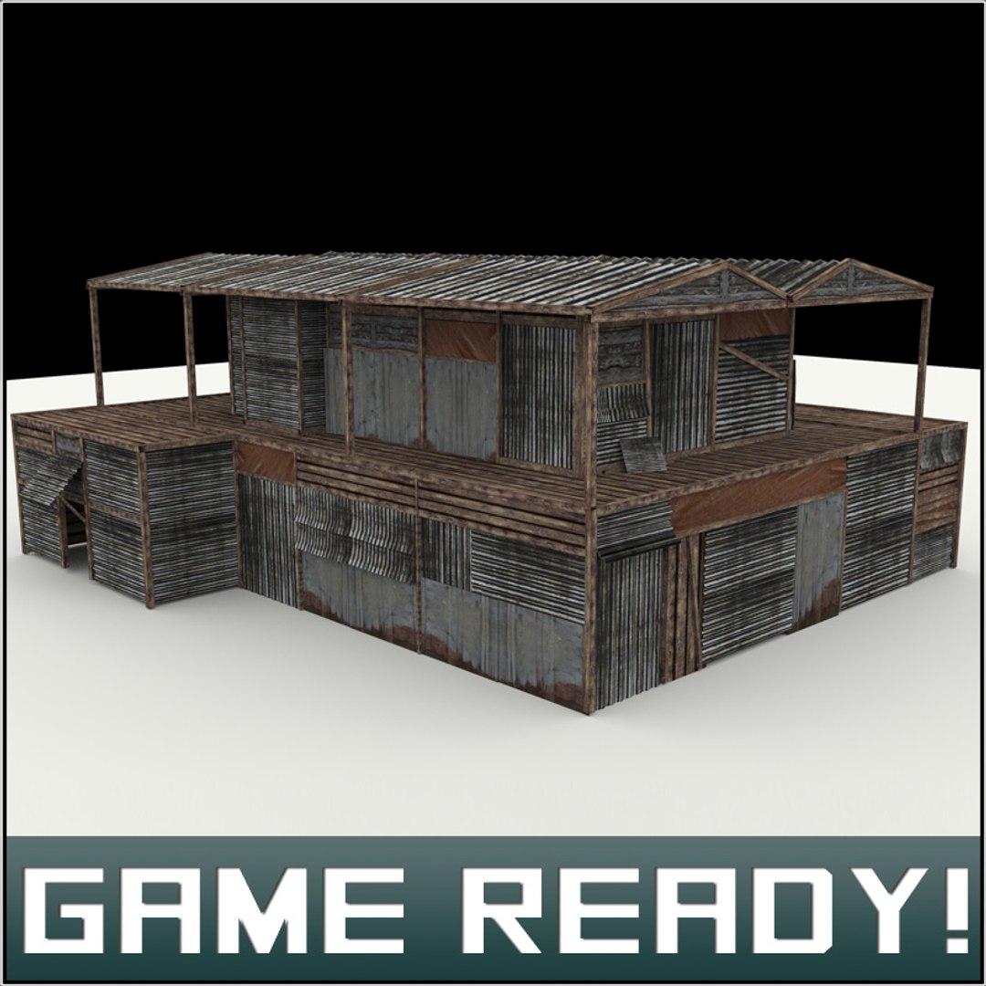 3d model slums building 6