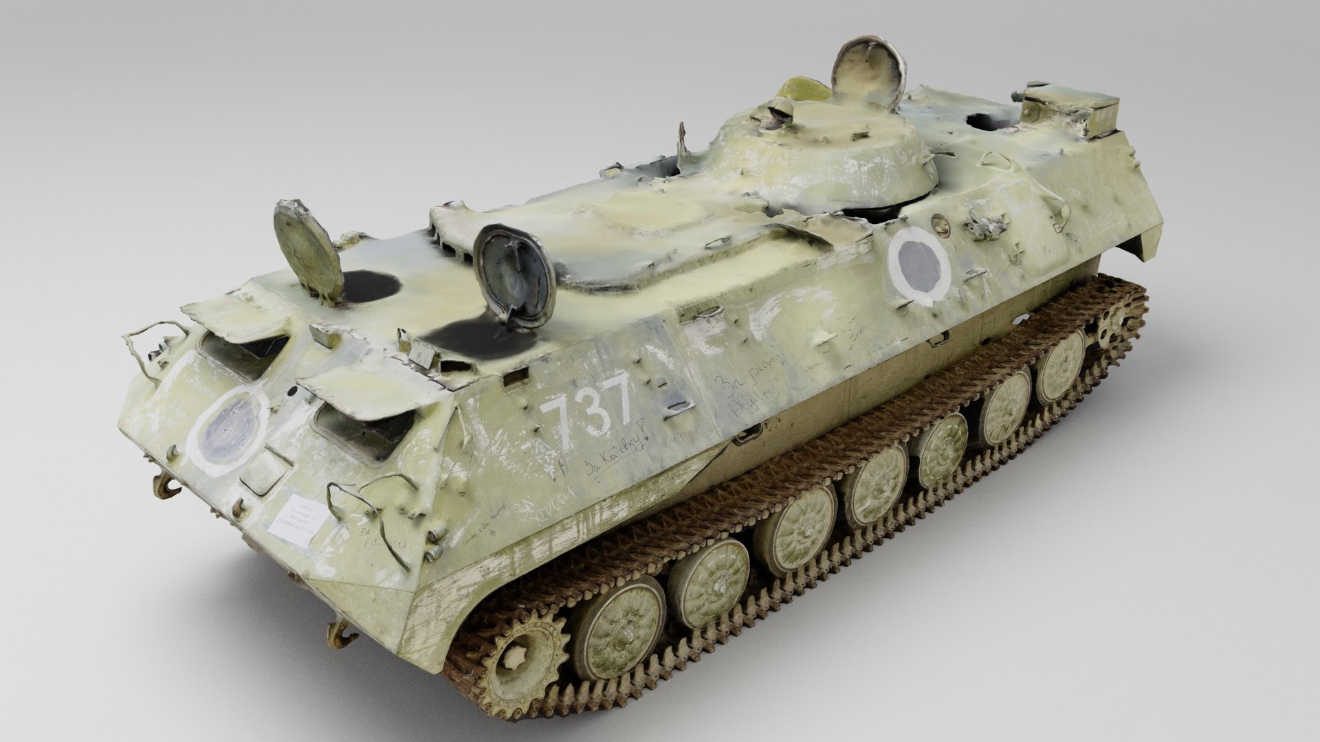 3D Russian MT-LB Multi-purpose Towing Vehicle Destroyed By Ukrainian ...