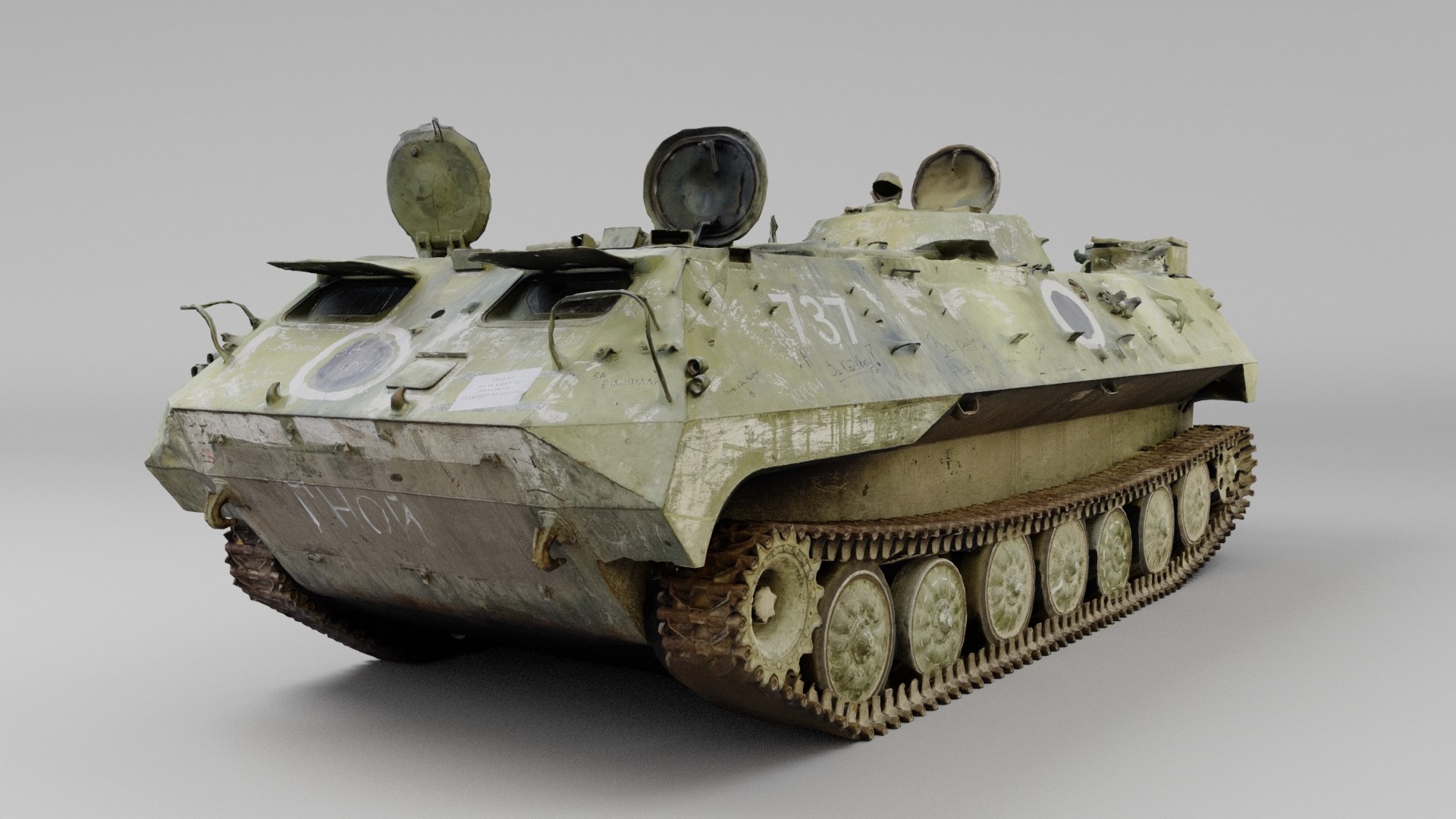 3D Russian MT-LB Multi-purpose Towing Vehicle Destroyed By Ukrainian ...