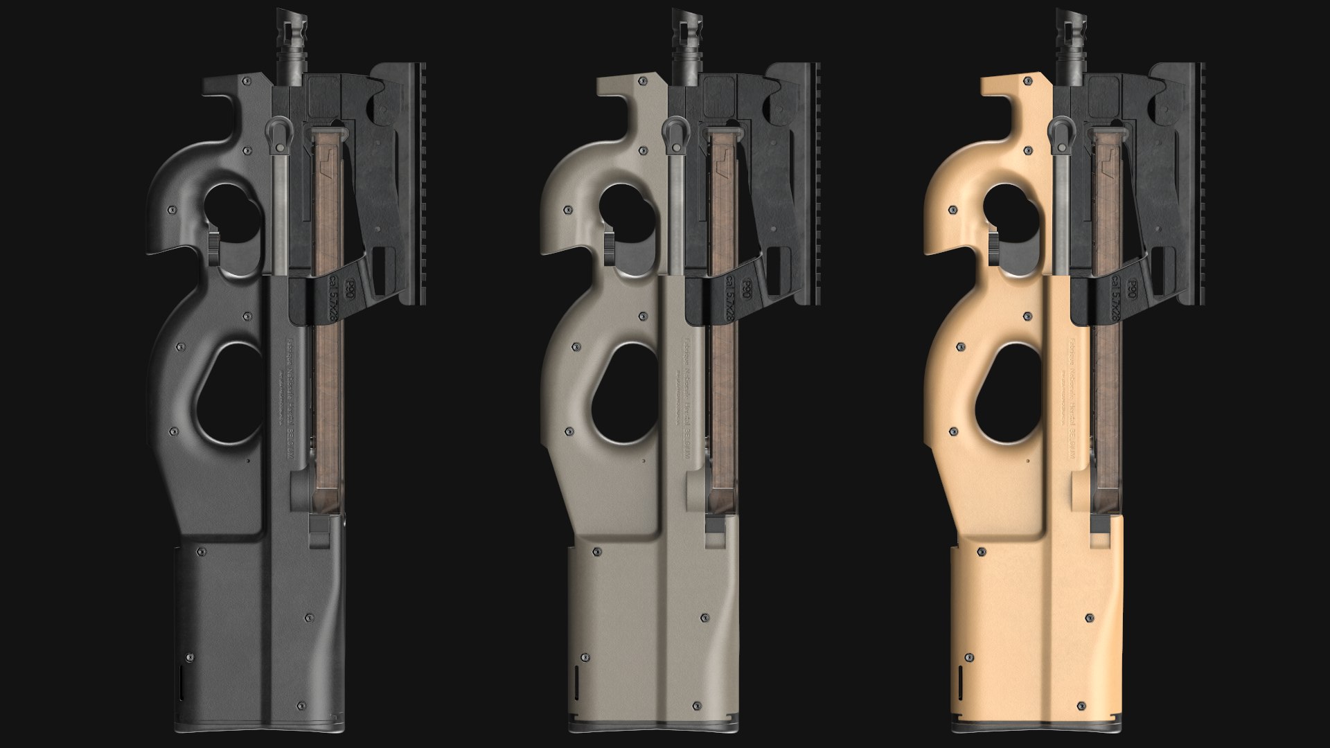 3D FN P90 Game Ready model - TurboSquid 1802414