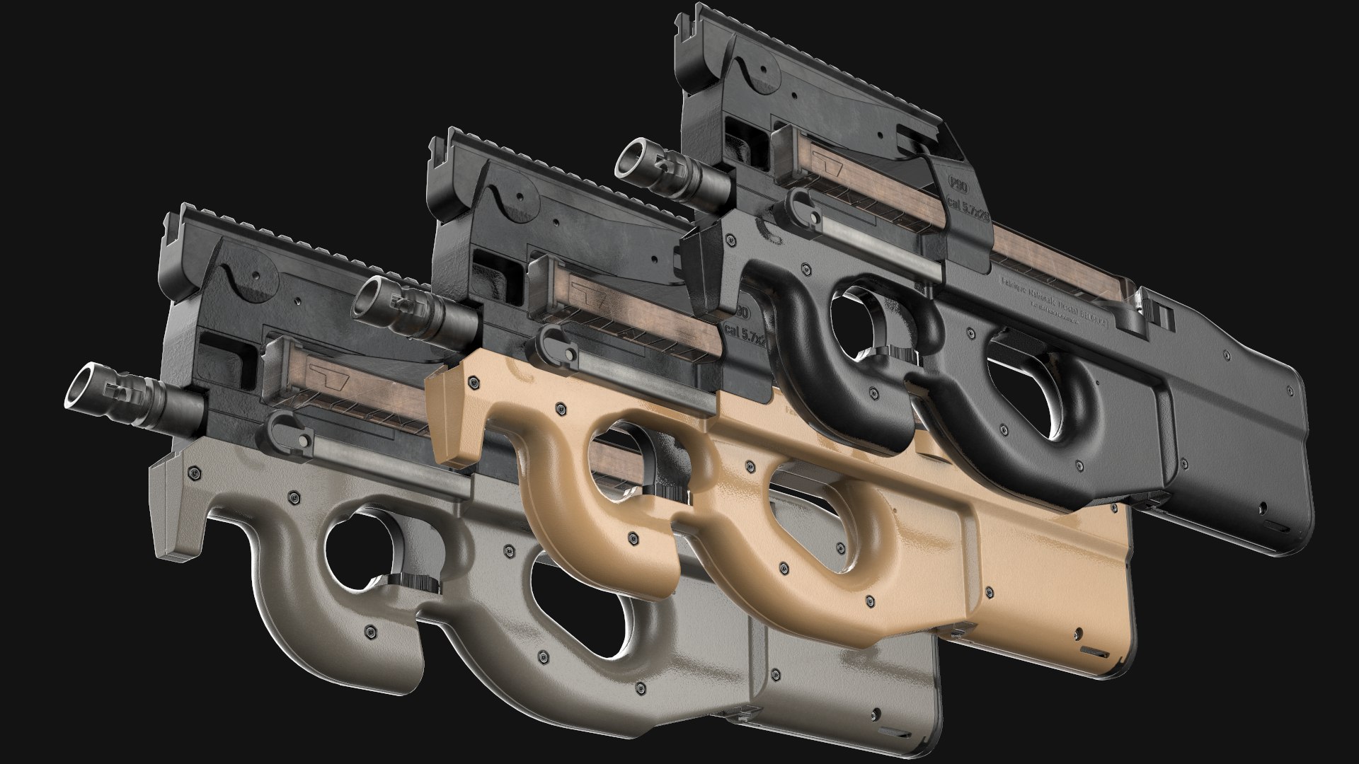 3D FN P90 Game Ready Model - TurboSquid 1802414